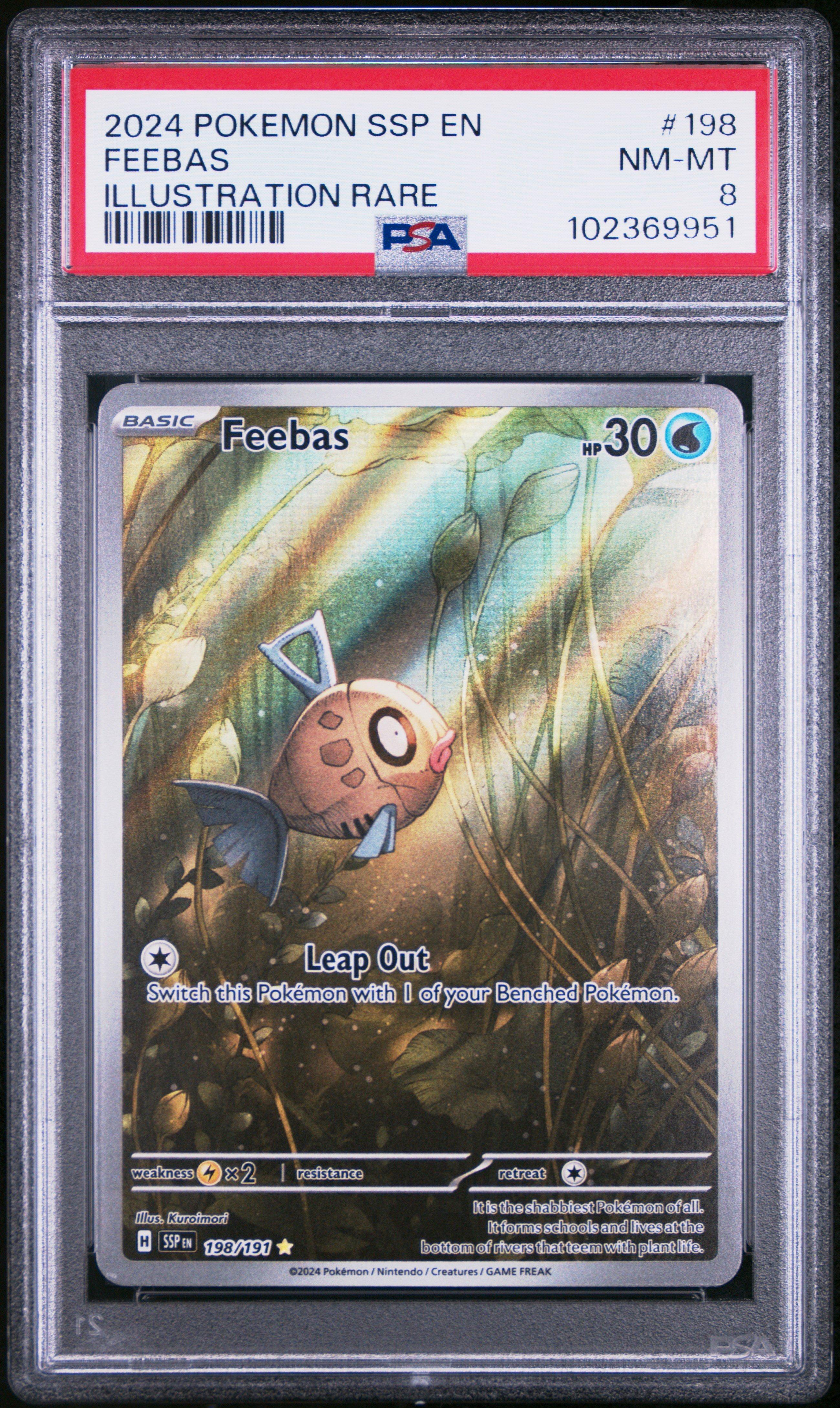 2024 Pokemon Ssp En-surging Sparks 198 Feebas Illustration Rare PSA 8 | GameStop