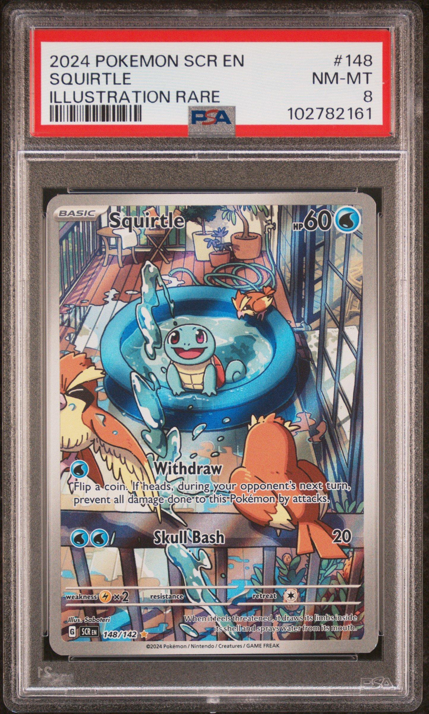 2024 Pokemon Scr En-stellar Crown 148 Squirtle Illustration Rare PSA 8 ...