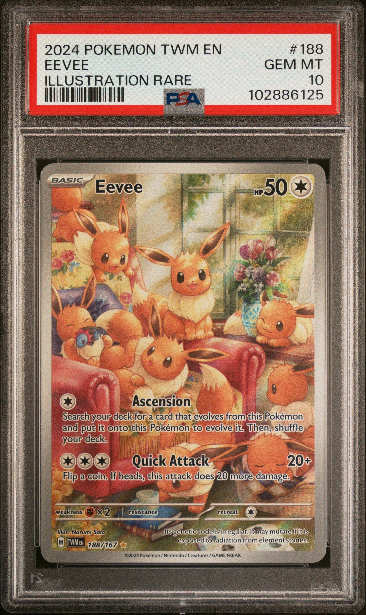 2024 Pokemon Twm En-twilight Masquerade 188 Eevee Illustration Rare PSA 10 | GameStop