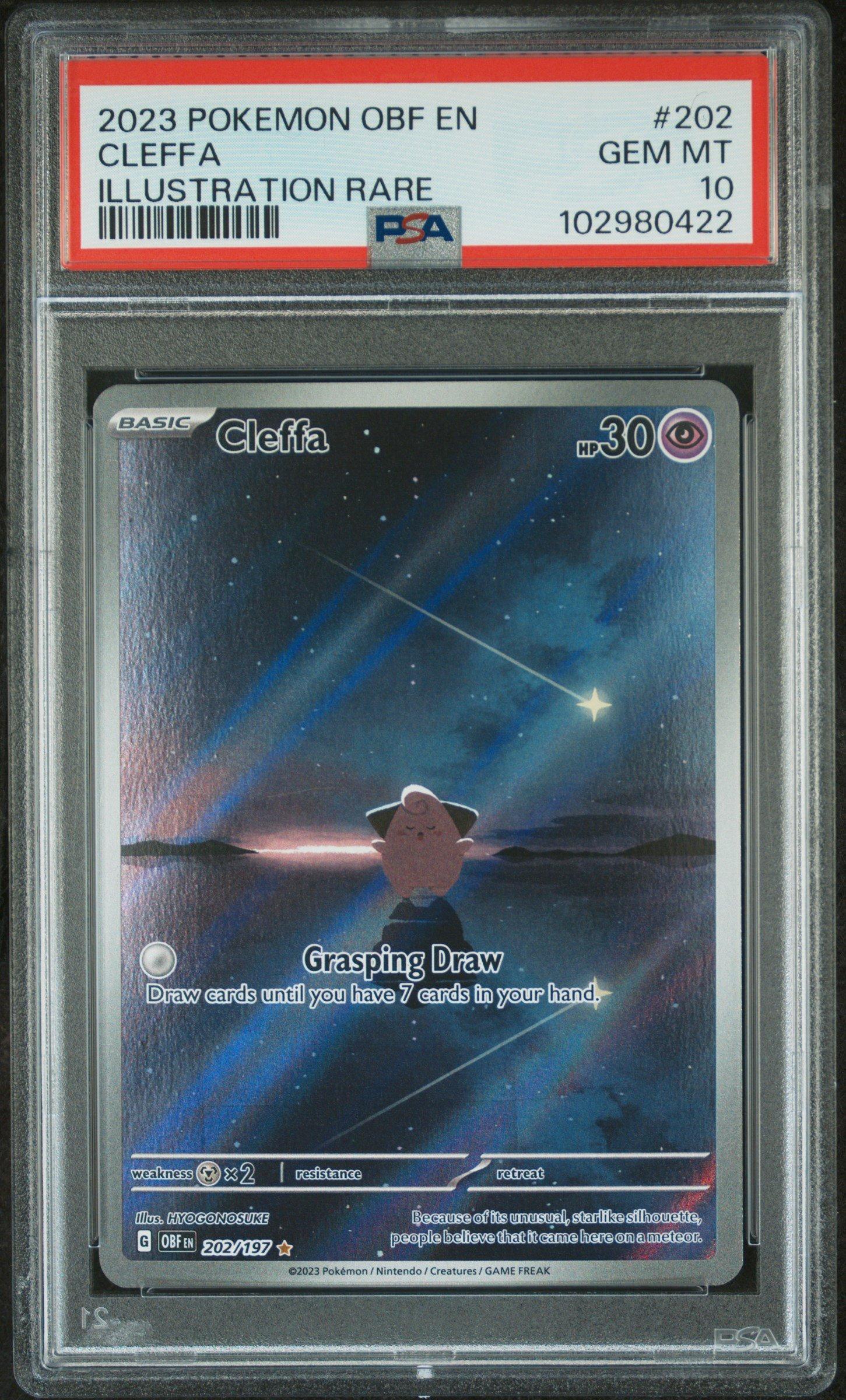 2023 Pokemon Obf En-obsidian Flames 202 Cleffa Illustration Rare PSA 10 ...
