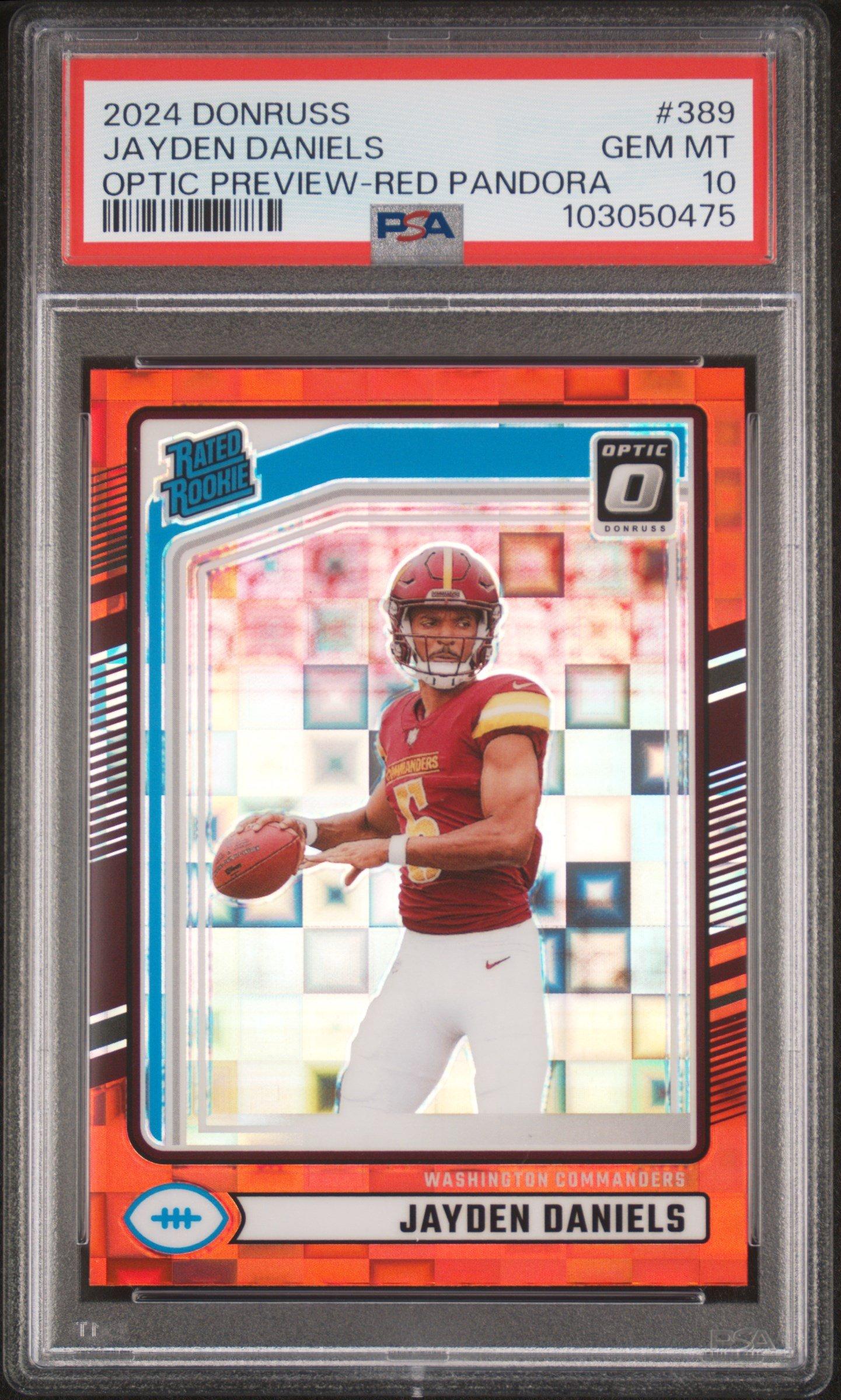 2024 Panini Donruss 389 Jayden Daniels Optic Preview-red Pandora PSA 10 ...
