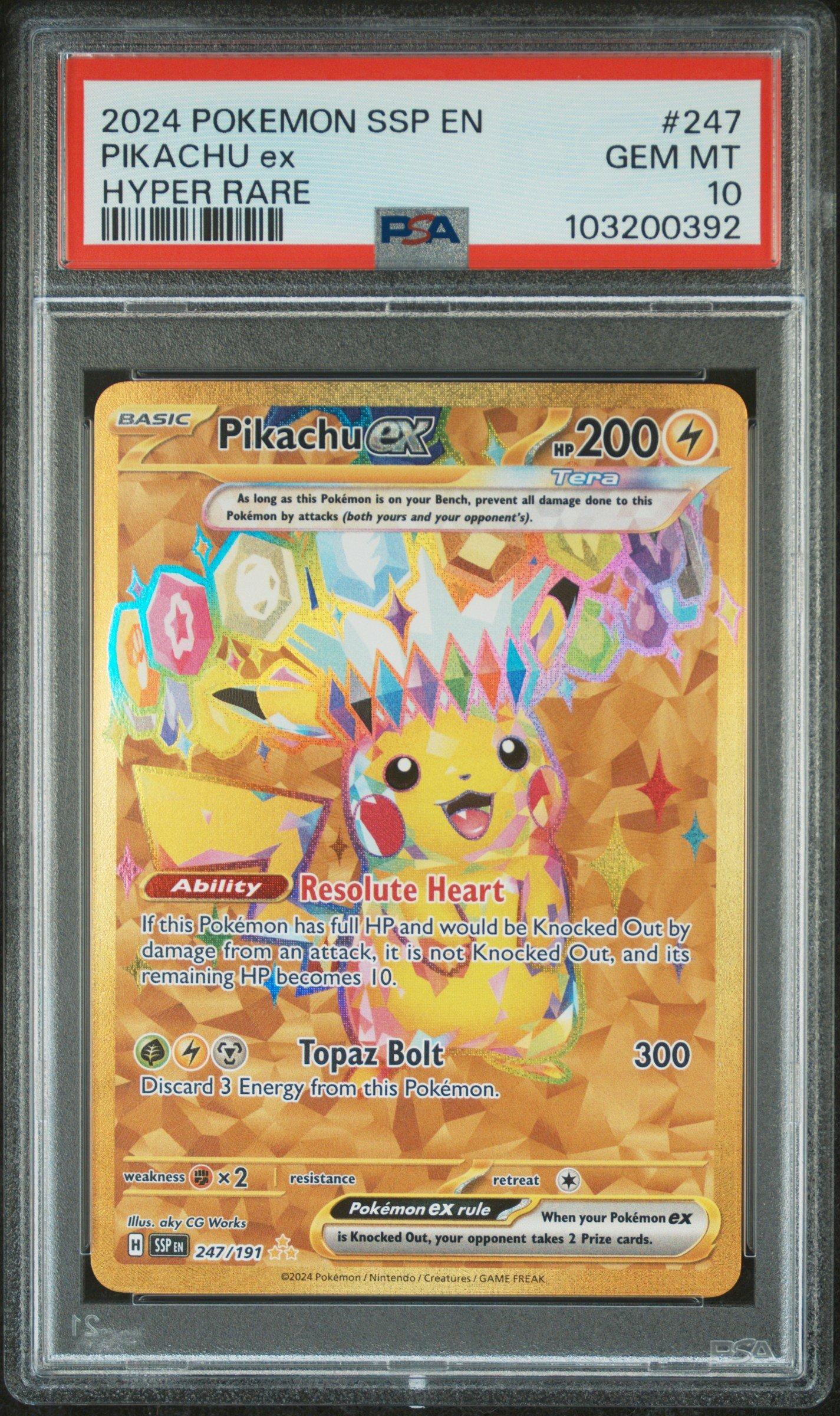 2024 Pokemon Ssp En-surging Sparks 247 Pikachu Ex Hyper Rare PSA 10 | GameStop