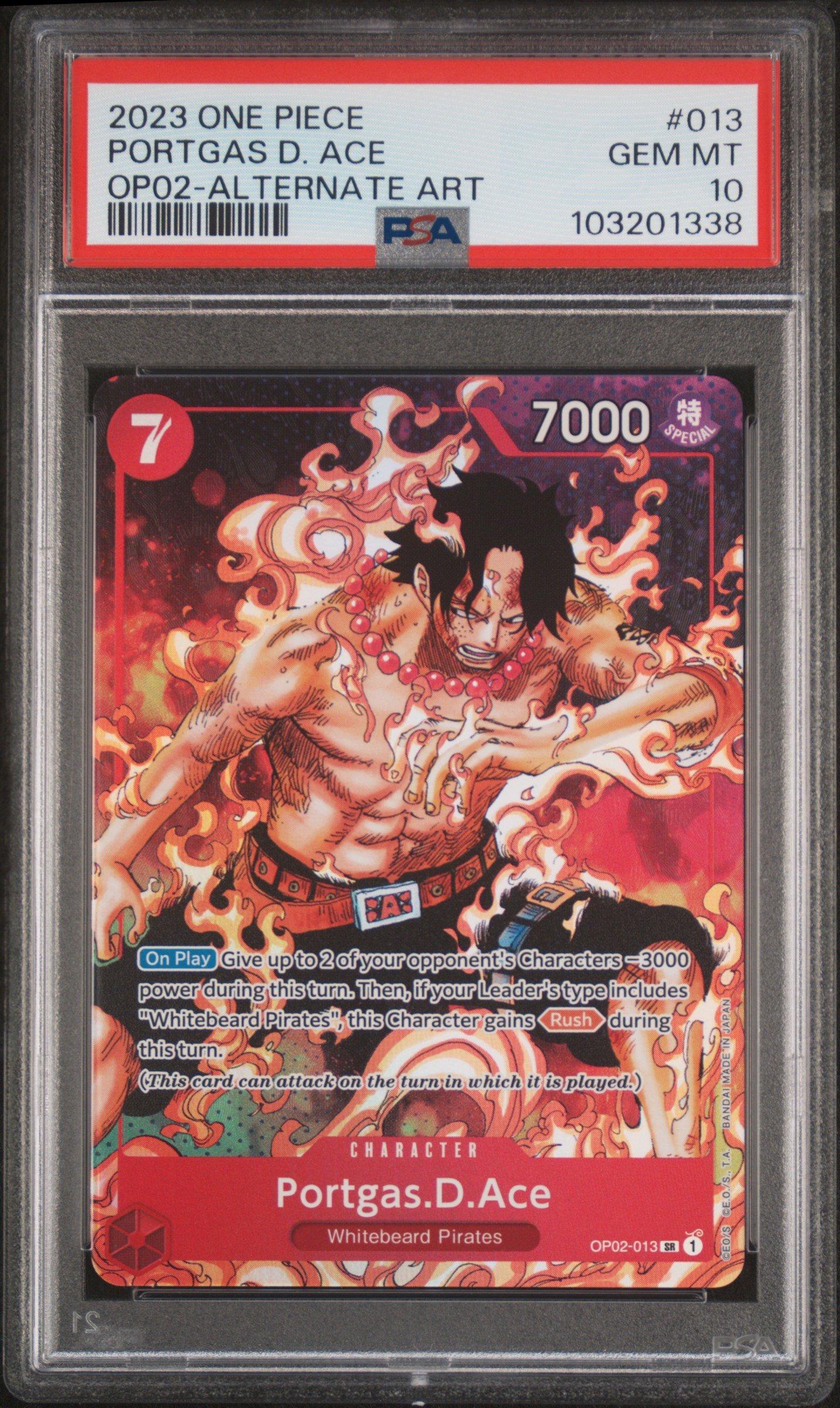 2023 One Piece Op02-paramount War 013 Portgas D. Ace Alternate Art PSA ...