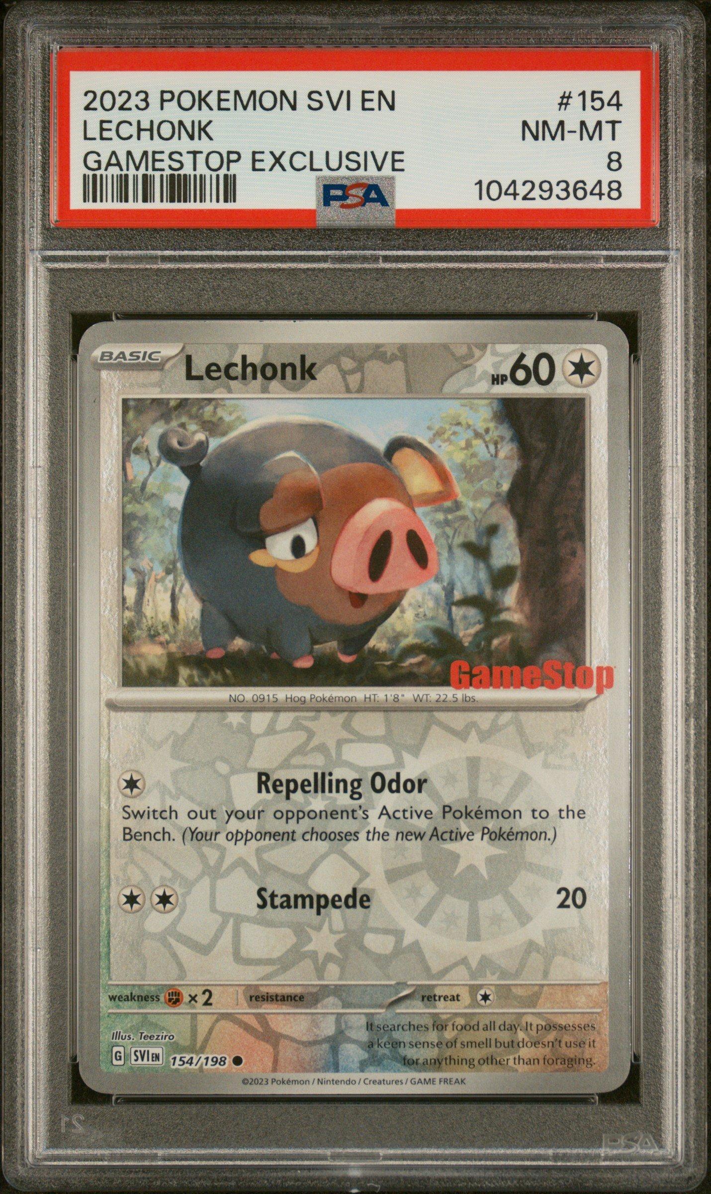 2023 Pokemon Svi En-scarlet & Violet 154 Lechonk Gamestop Exclusive PSA ...