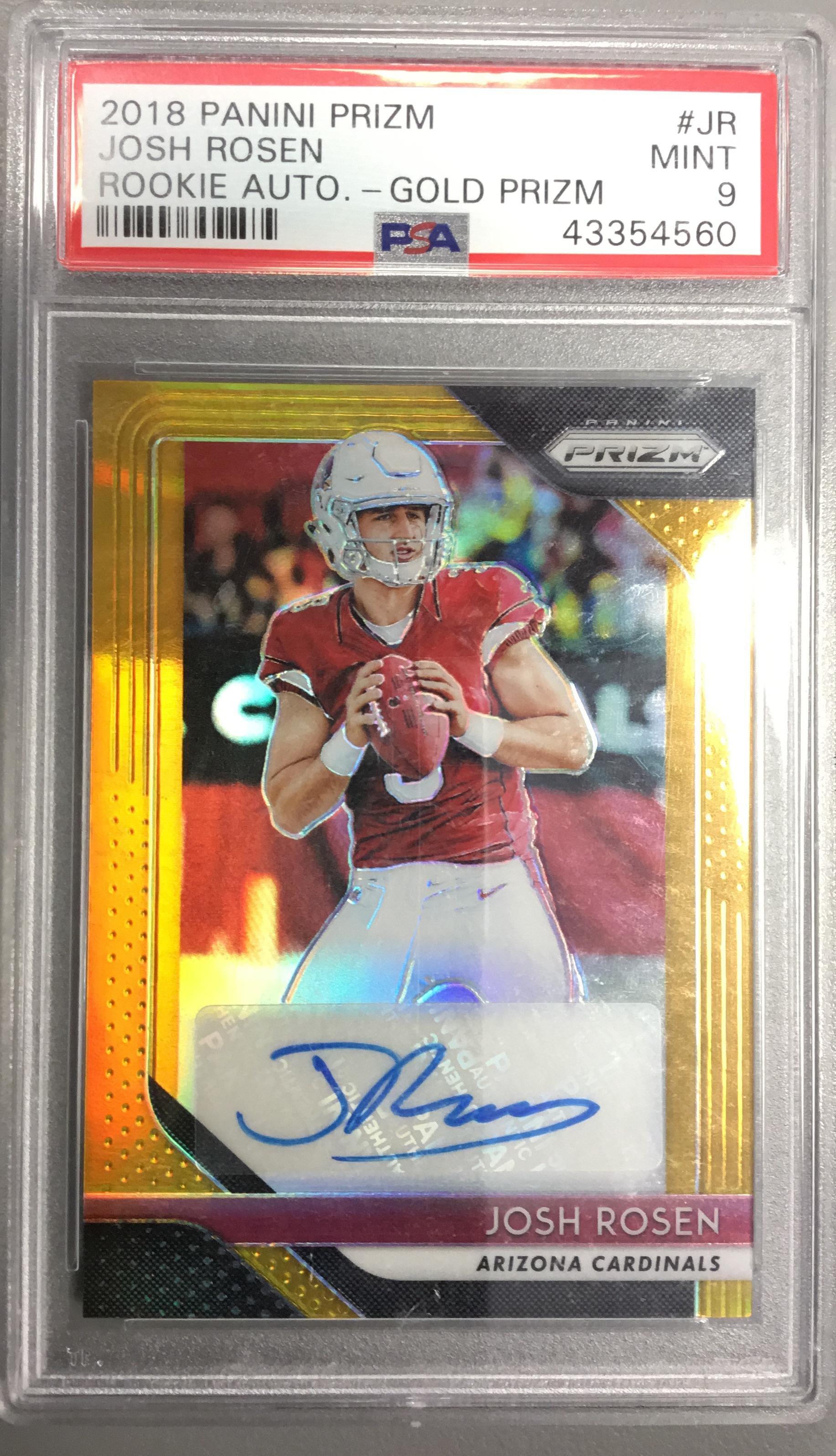 2018 Panini Prizm Rookie Autographs Jr Josh Rosen Gold Prizm PSA 9 ...