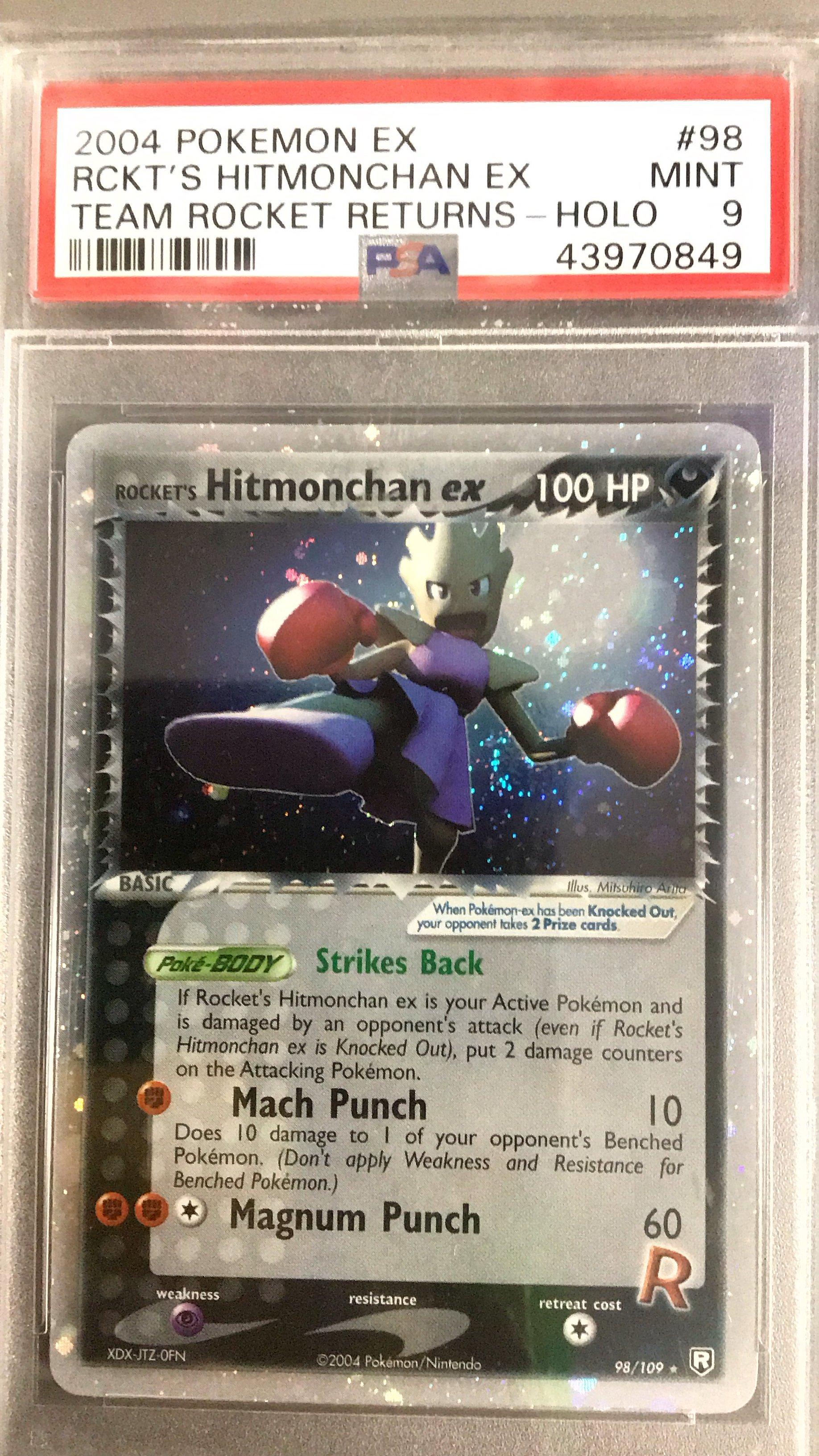 2004 Pokemon Ex Team Rocket Returns 98 Rocket's Hitmonchan Ex-holo PSA ...
