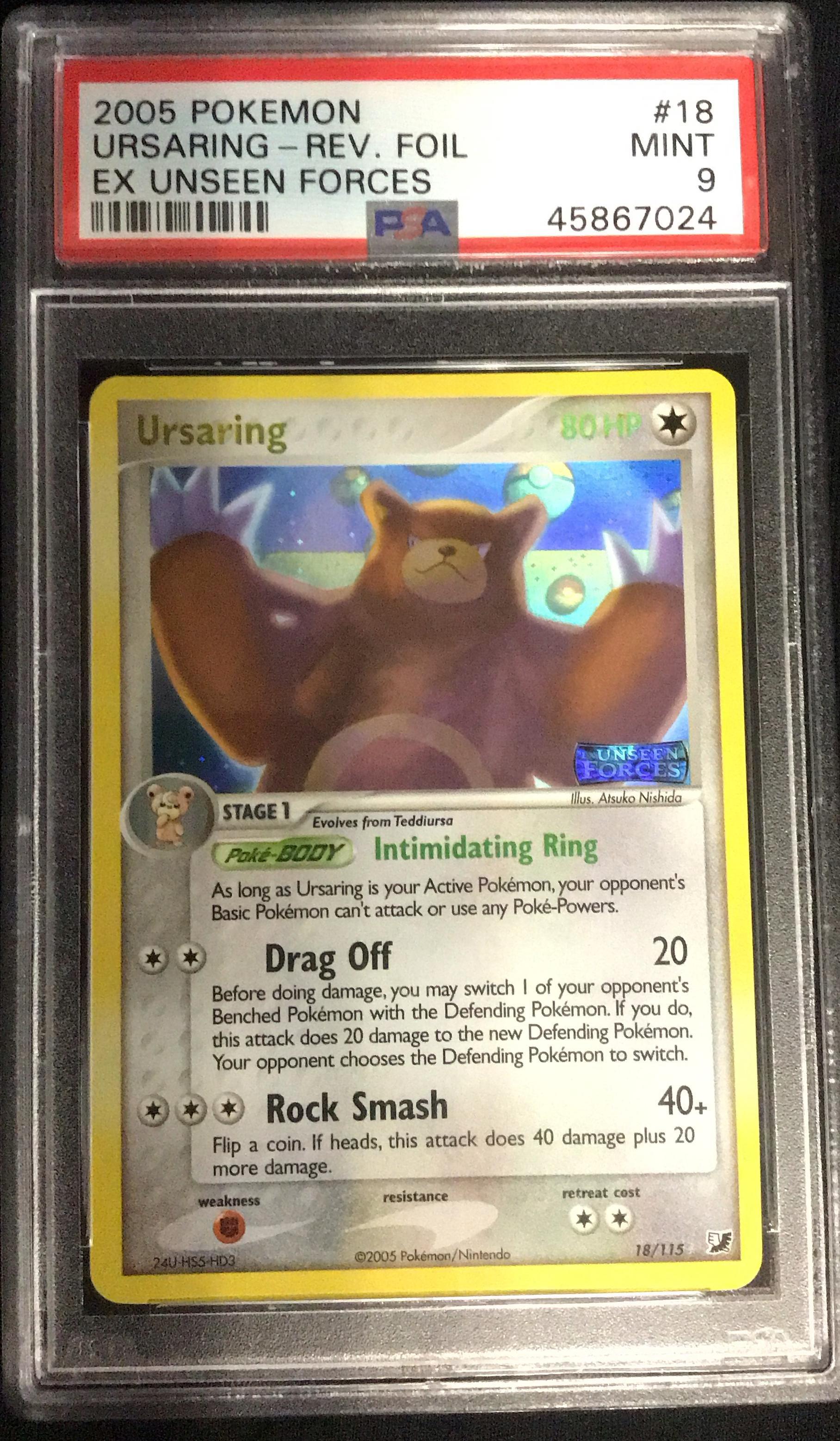 2005 Pokemon Ex Unseen Forces 18 Ursaring-reverse Foil PSA 9 | GameStop