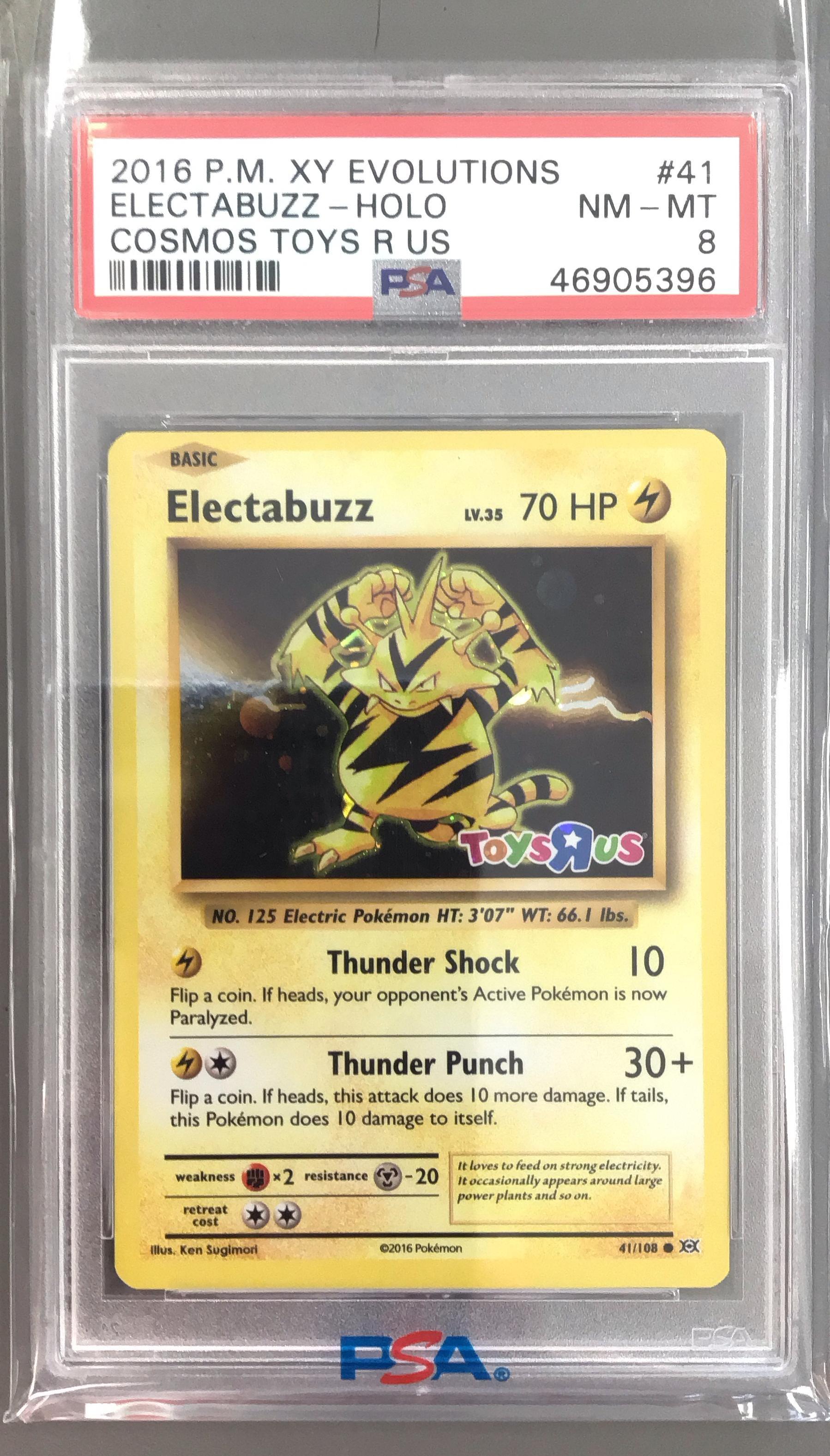 2016 Pokemon Xy Evolutions 41 Electabuzz-holo Cosmos-toys R Us PSA 8 ...