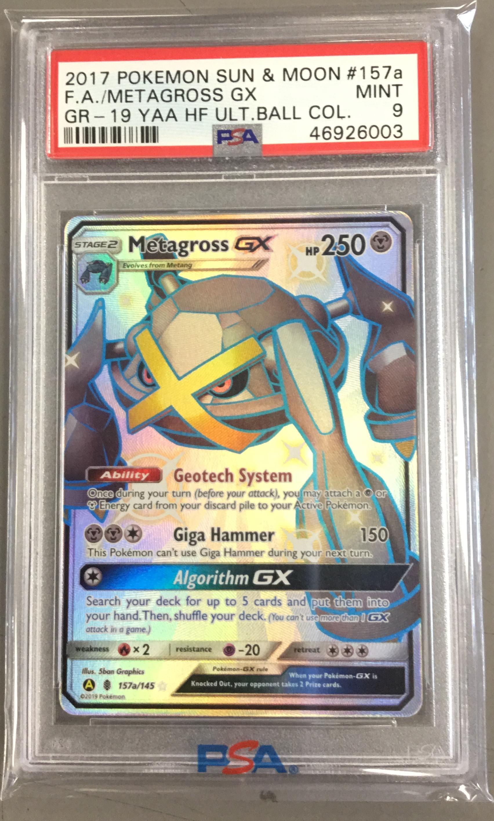 2017 Pokemon Sun & Moon Guardians Rising 157a Full Art/metagross Gx ...