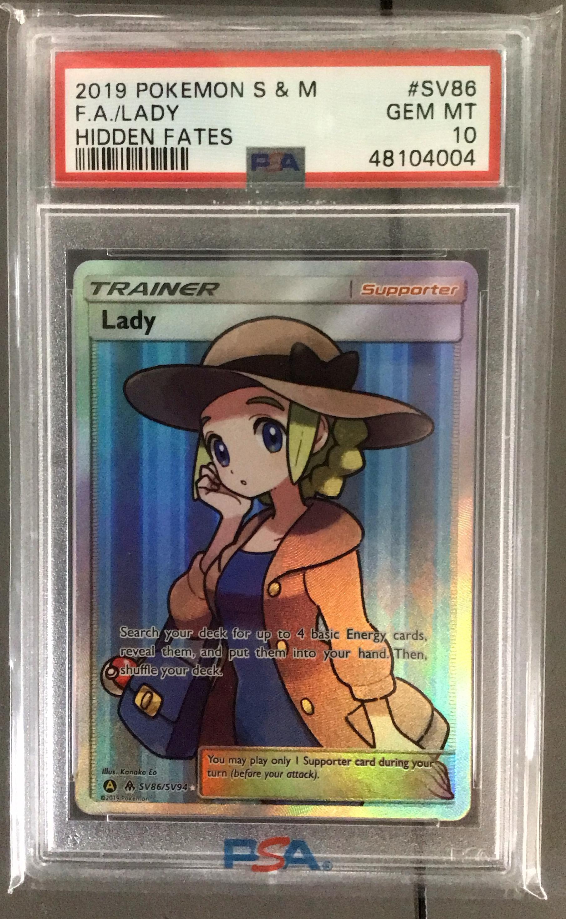 2019 Pokemon Sun & Moon Hidden Fates Sv86 Full Art/lady PSA 10 | GameStop