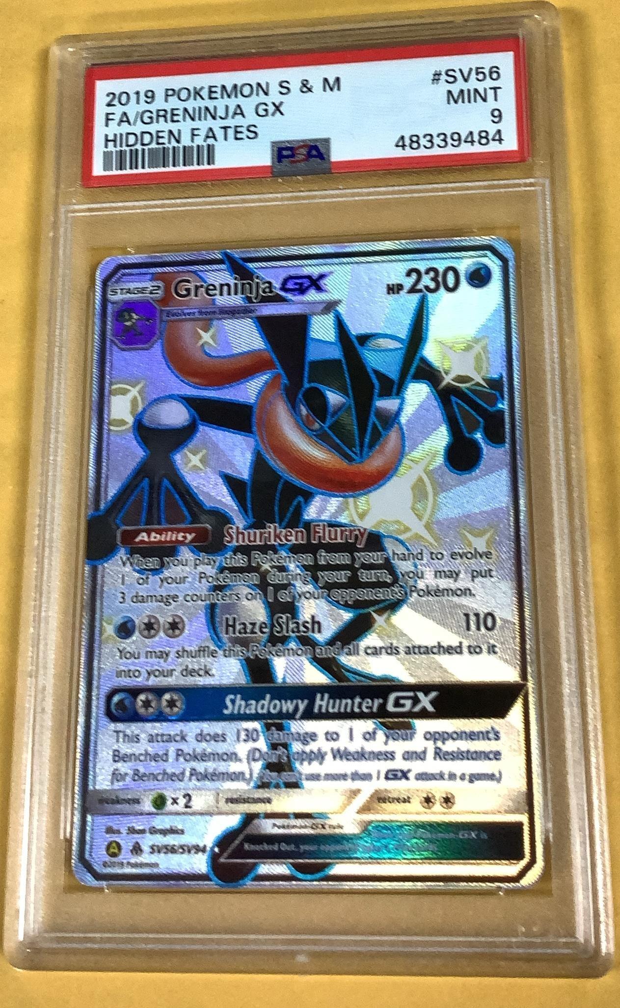 2019 Pokemon Sun & Moon Hidden Fates Sv56 Full Art/greninja Gx PSA 9 ...