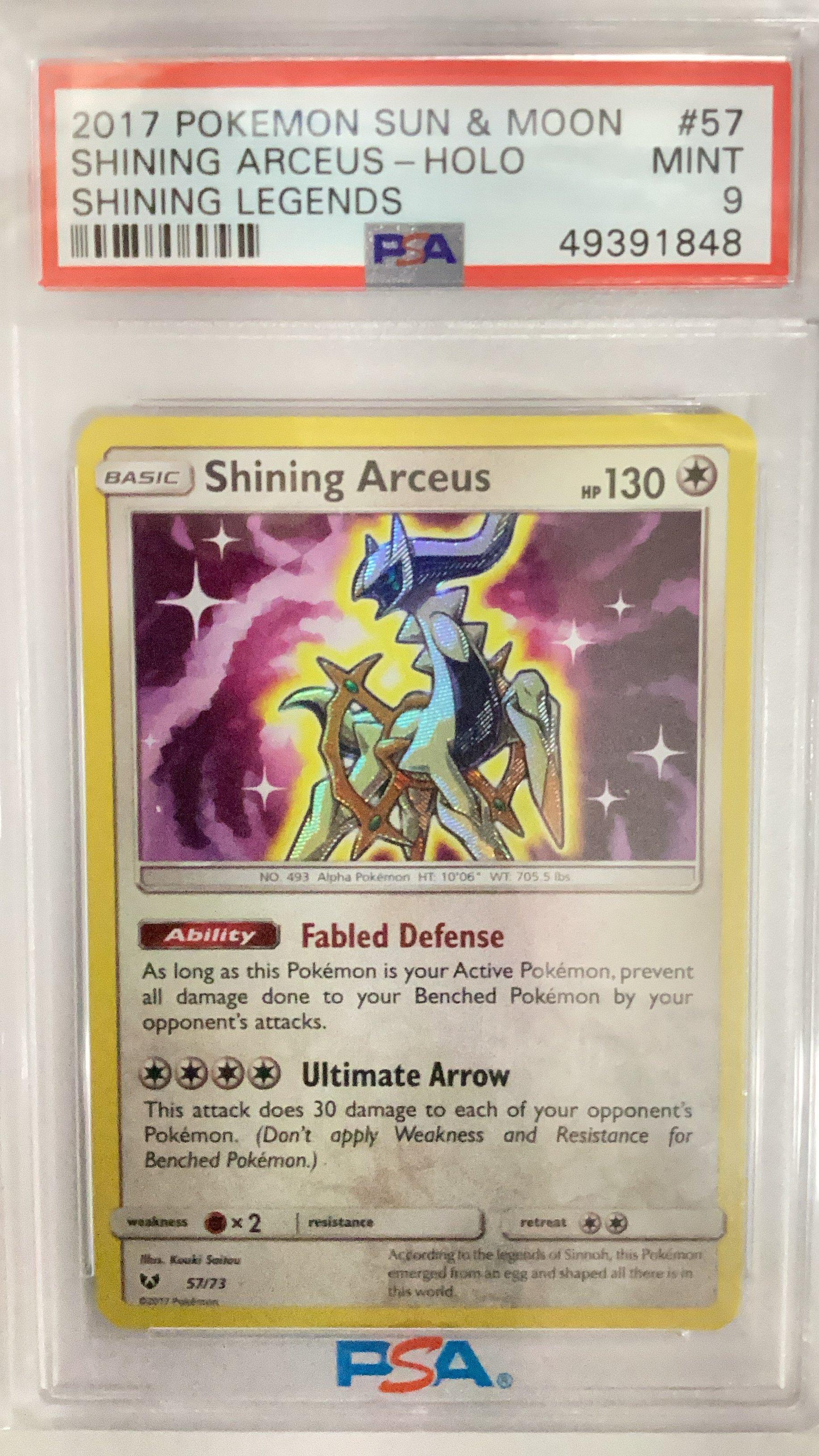 2017 Pokemon Sun & Moon Shining Legends 57 Shining Arceus-holo PSA 9 | GameStop
