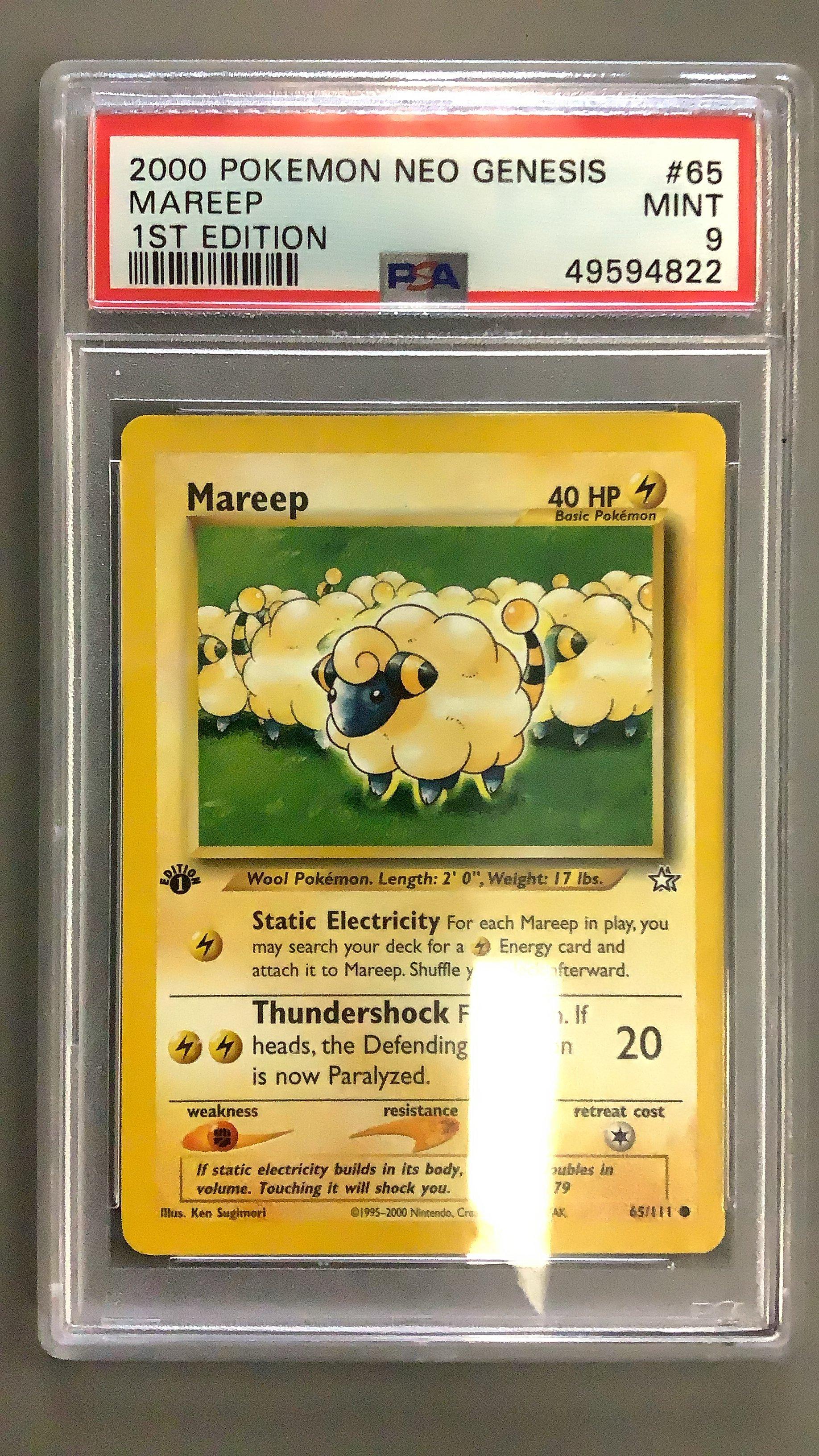 2000 Pokemon Neo Genesis 1st Edition 65 Mareep PSA 9 | GameStop