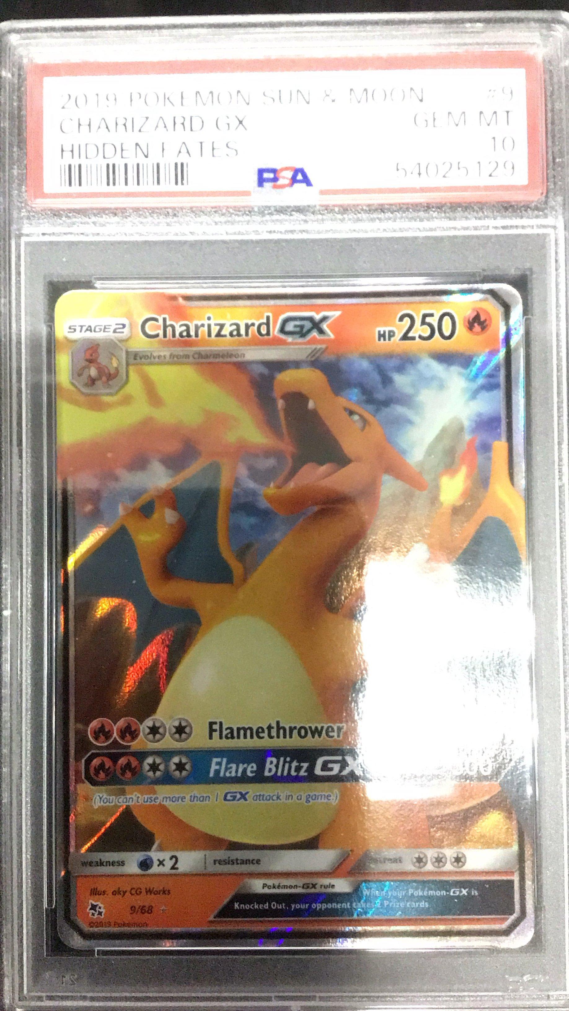2019 Pokemon Sun & Moon Hidden Fates 9 Charizard Gx PSA 10 2019 Pokemon Sun & Moon Hidden Fates 9 Charizard Gx PSA 10