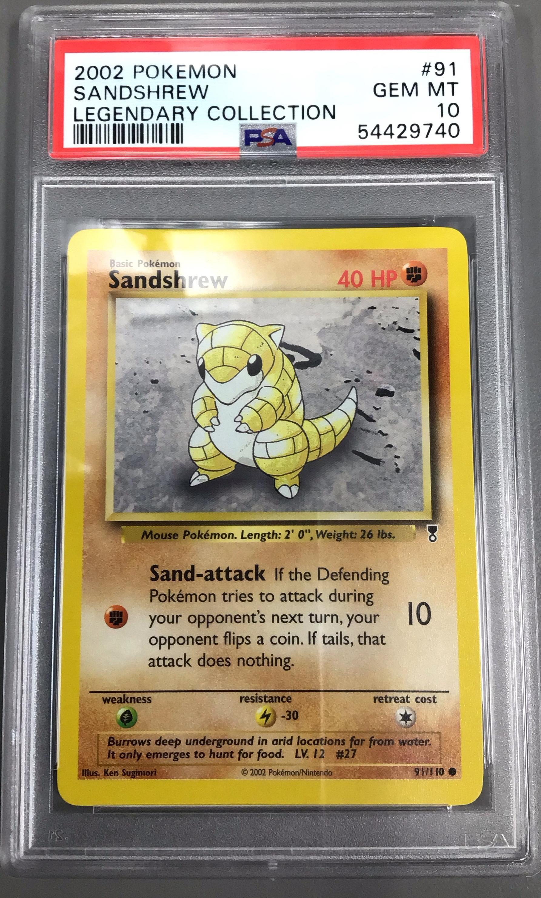 2002 Pokemon Legendary Collection 91 Sandshrew PSA 10 | GameStop