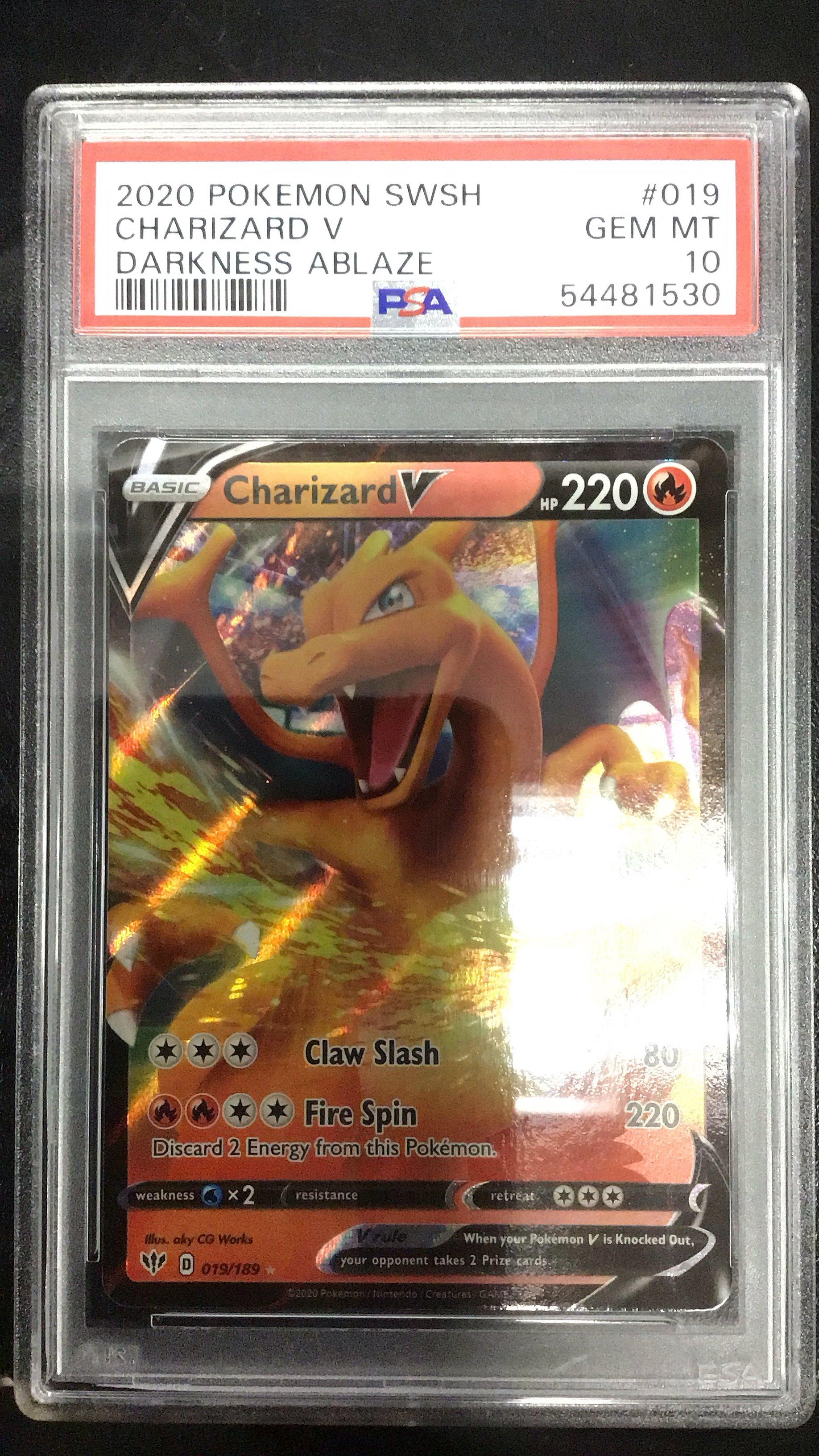 2020 Pokemon Sword & Shield Darkness Ablaze 019 Charizard V PSA 10 ...