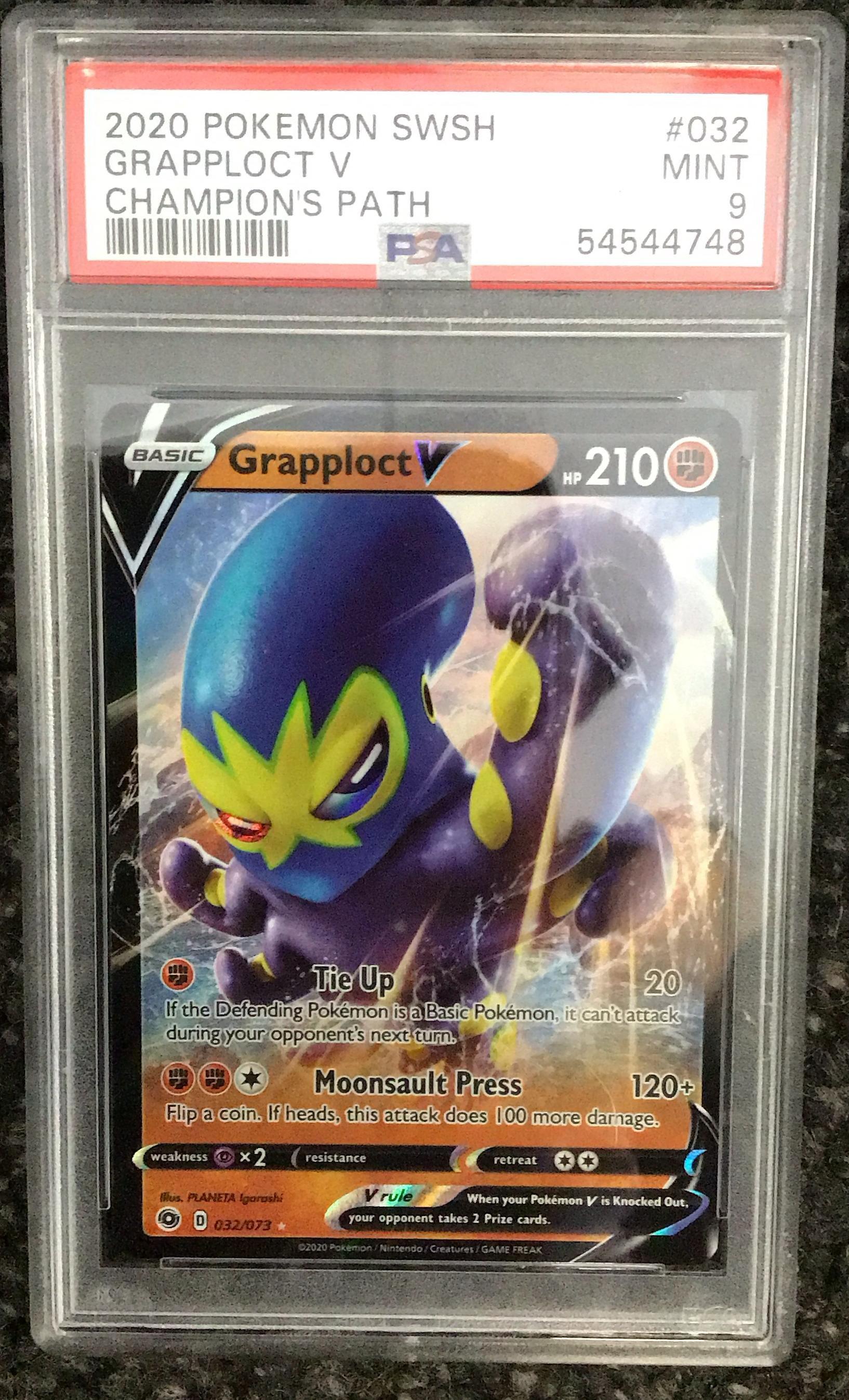 2020 Pokemon Sword & Shield Champion's Path 032 Grapploct V PSA 9 ...