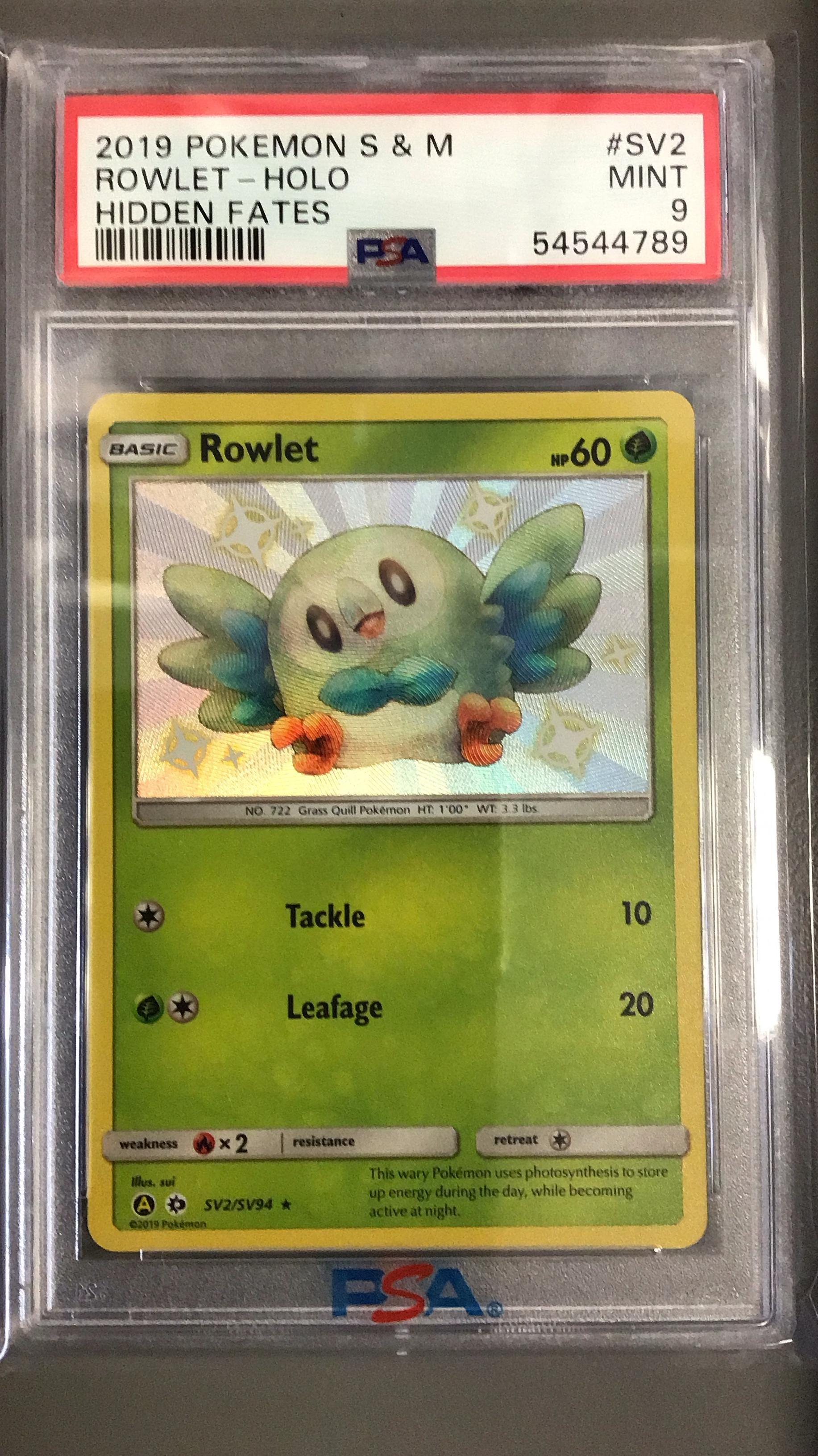 2019 Pokemon Sun & Moon Hidden Fates Sv2 Rowlet-holo PSA 9 | GameStop