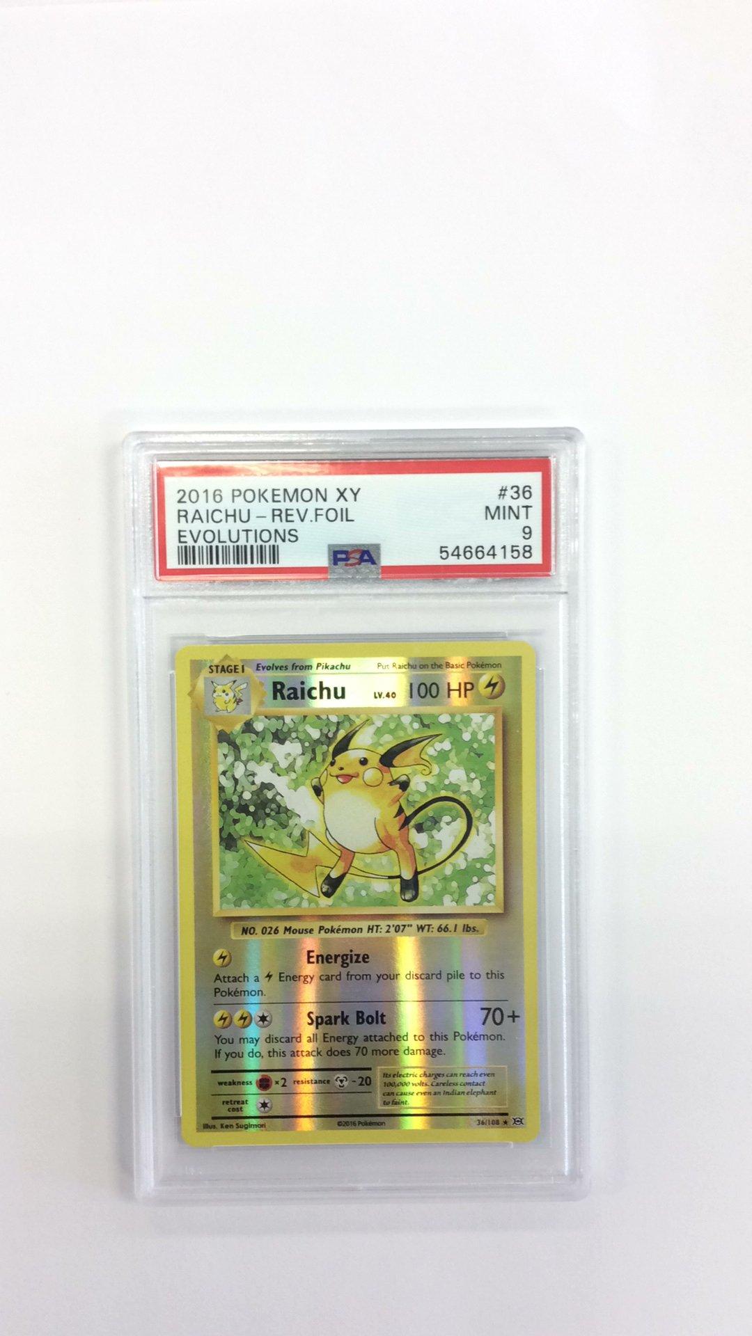 2016 Pokemon Xy Evolutions 36 Raichu-reverse Foil PSA 9 | GameStop
