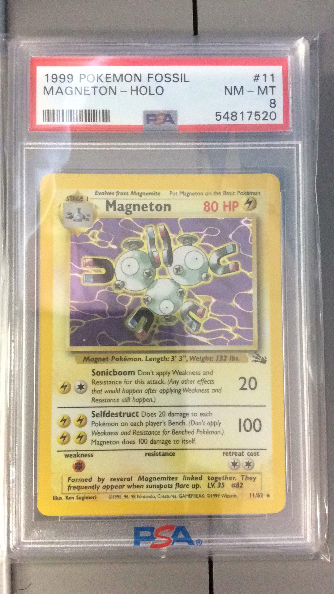 1999 Pokemon Fossil 11 Magneton-holo PSA 8 | GameStop