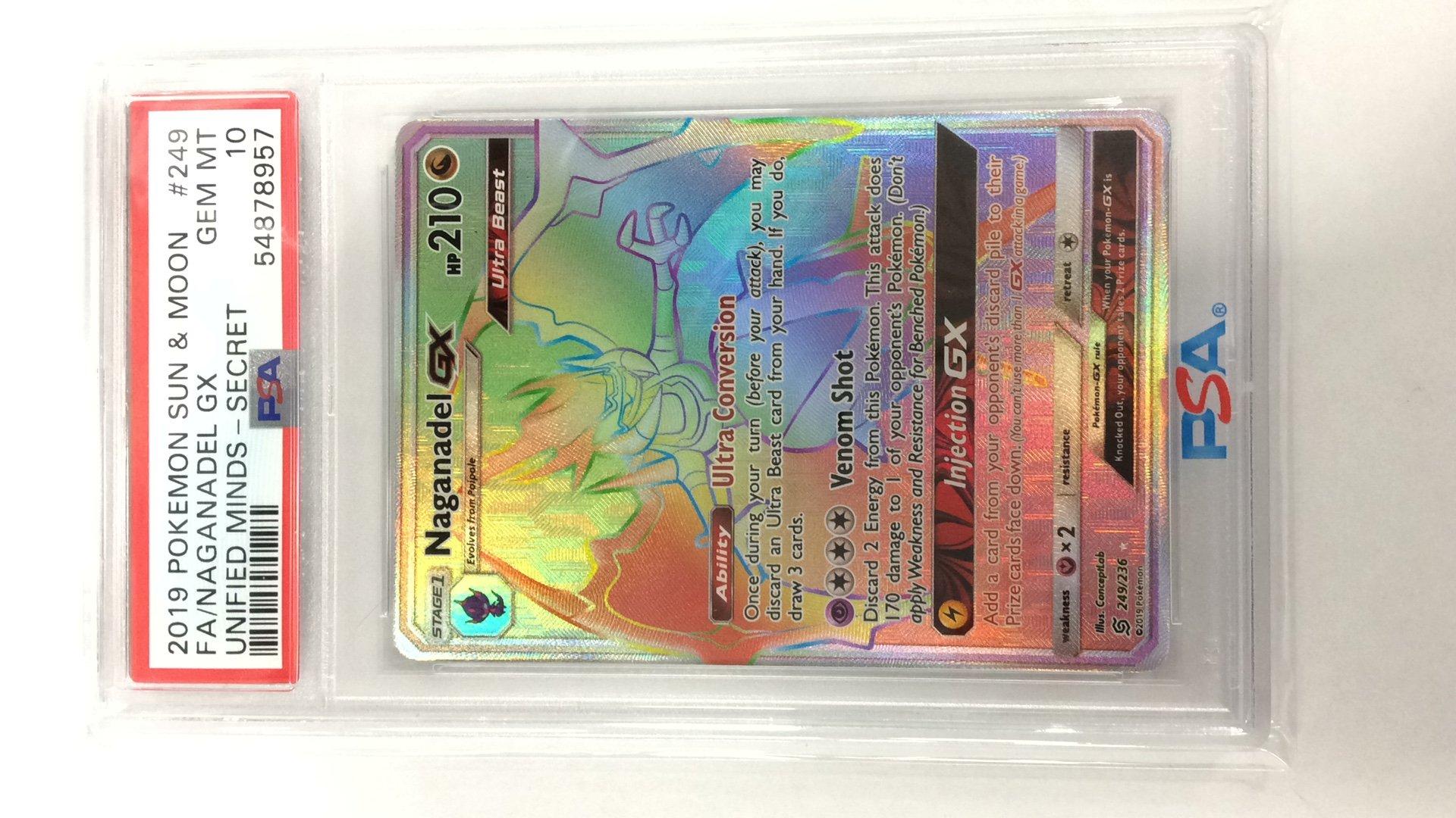 2019 Pokemon Sun & Moon Unified Minds 249 Full Art/naganadel Gx Secret PSA 10 | GameStop