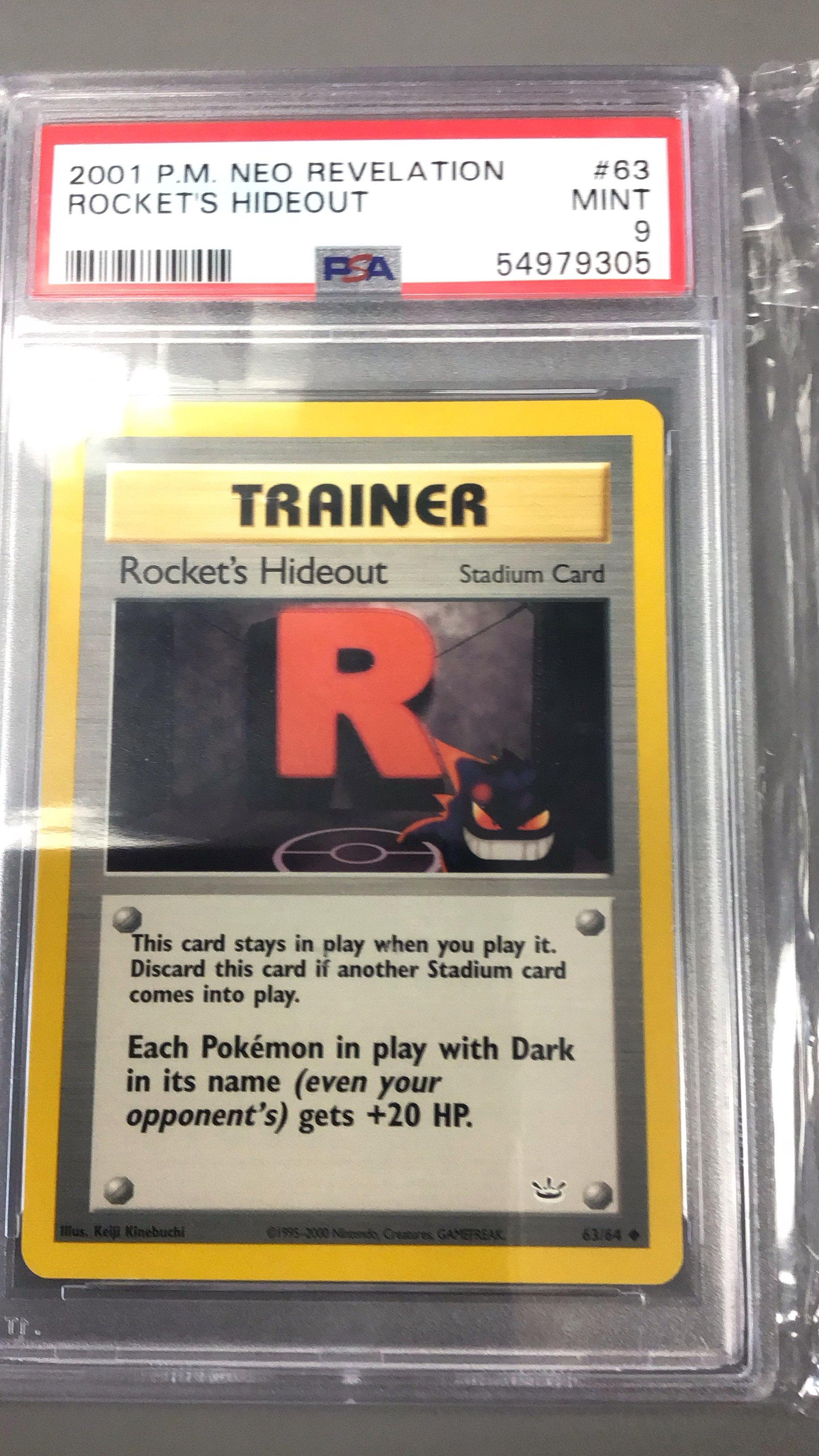2001 Pokemon Neo Revelation 63 Rocket's Hideout PSA 9 | GameStop