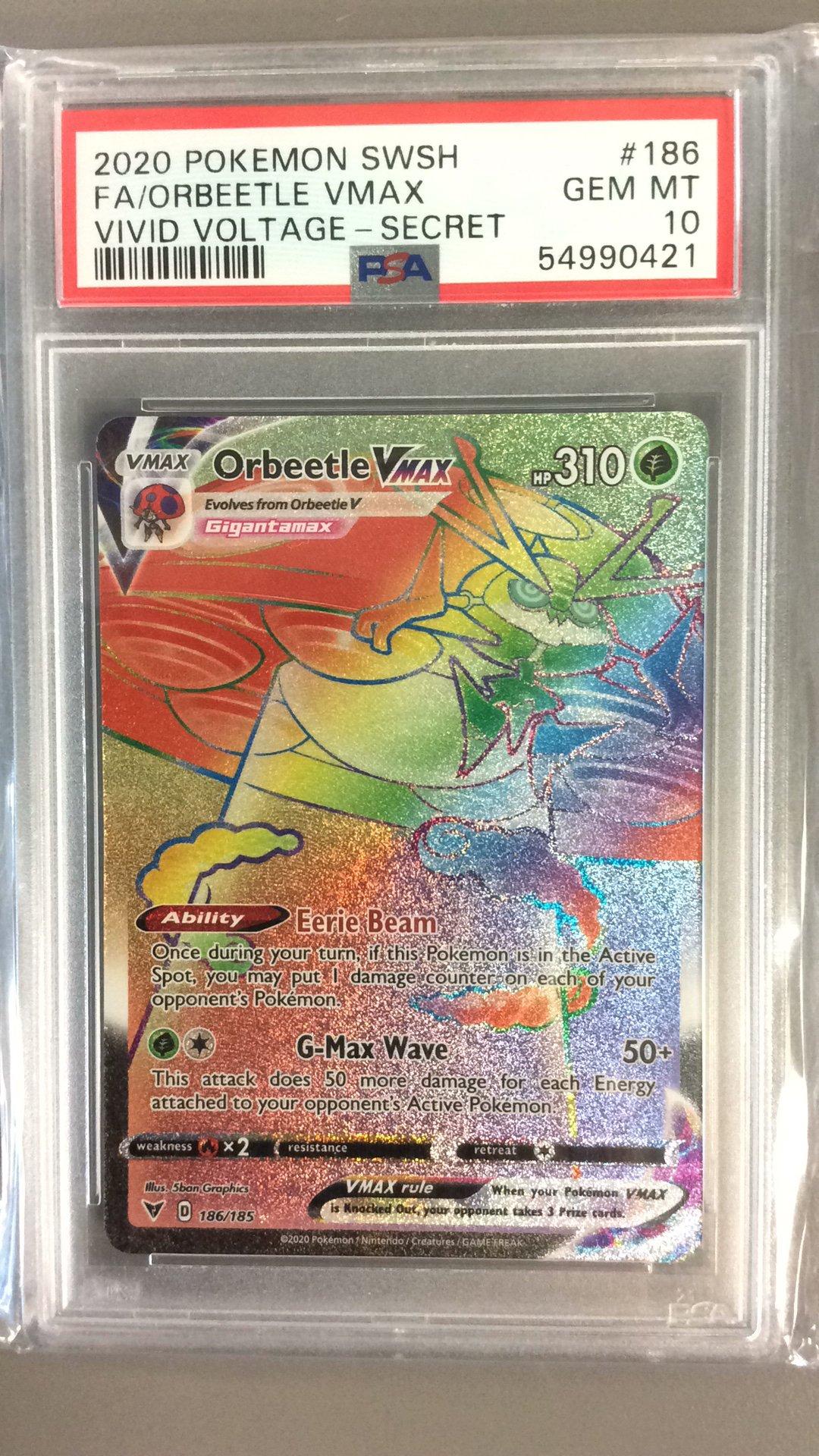2020 Pokemon Sword & Shield Vivid Voltage 186 Full Art/orbeetle Vmax ...