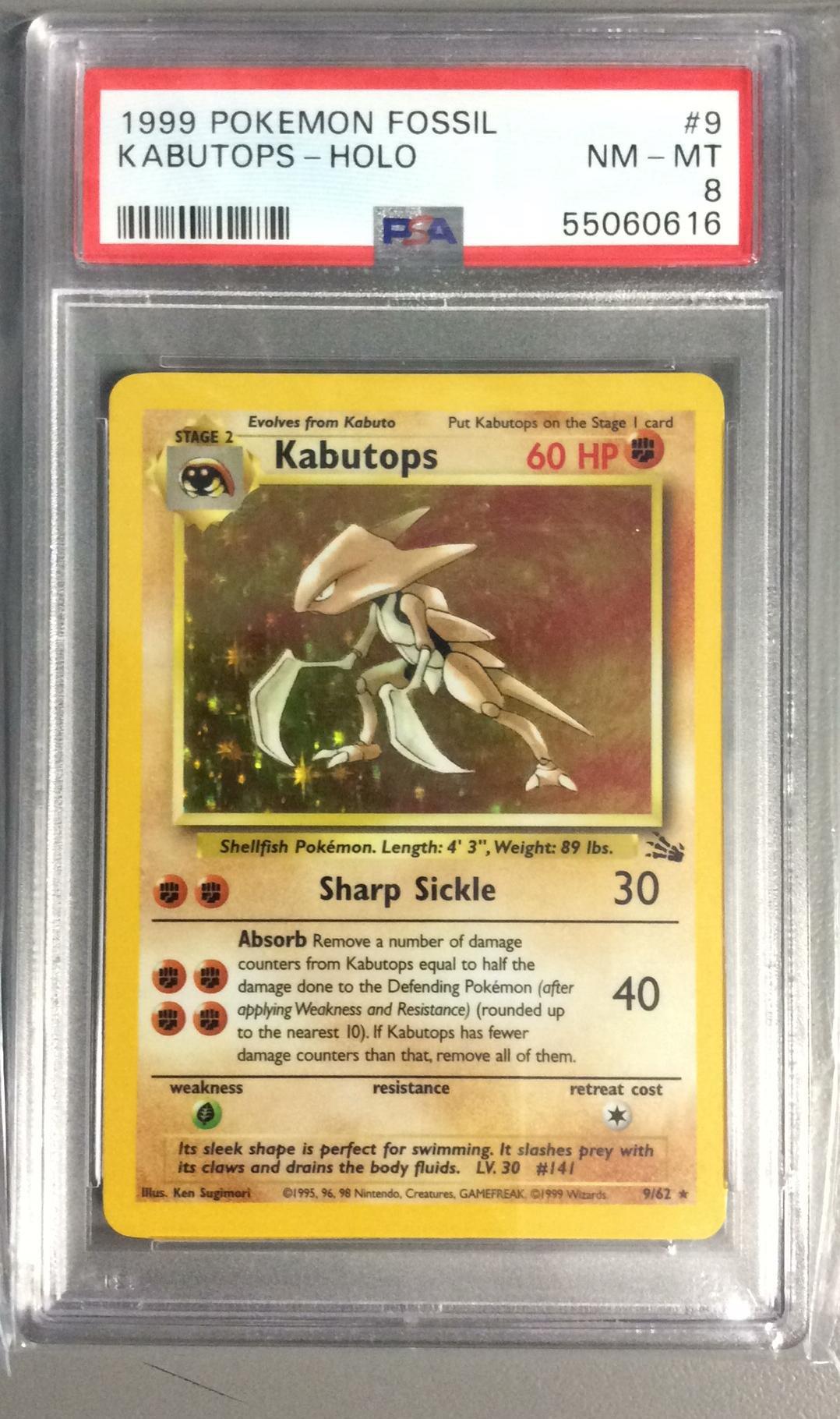 1999 Pokemon Fossil 9 Kabutops-holo PSA 8 | GameStop