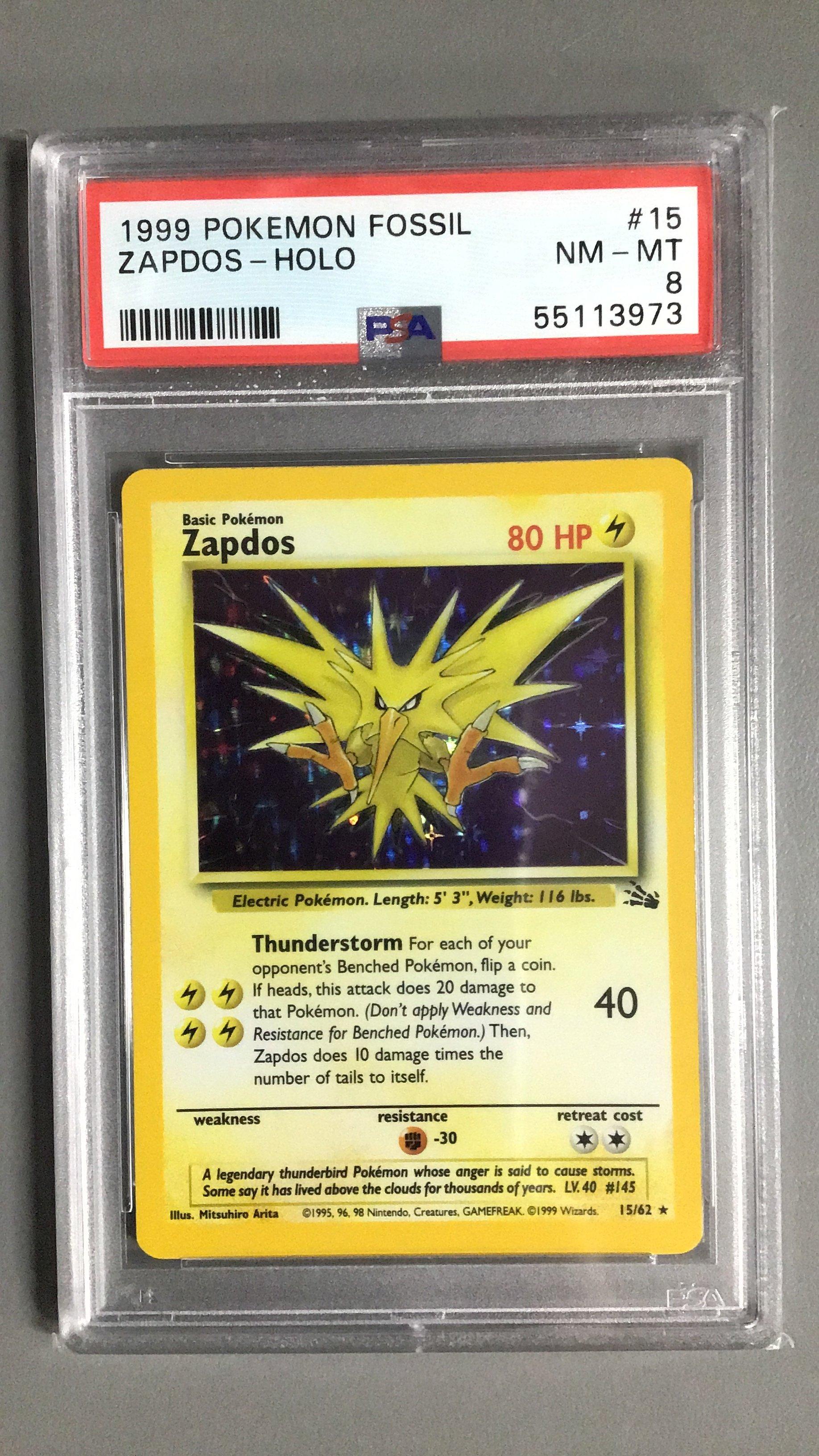 1999 Pokemon Fossil 15 Zapdos PSA 8 | GameStop