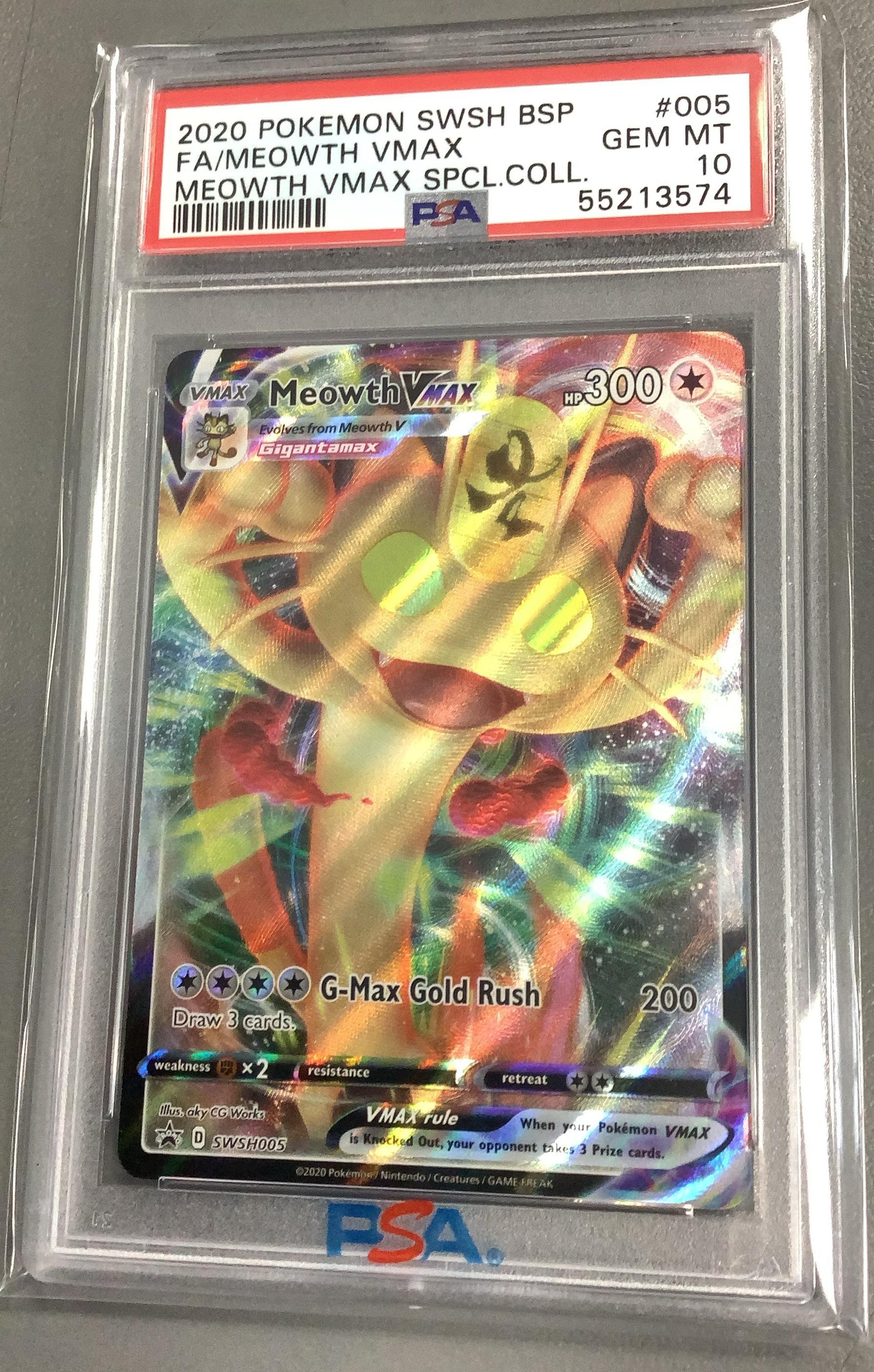 2020 Pokemon Swsh Black Star Promo 005 Full Art/meowth Vmax Meowth Vmax ...