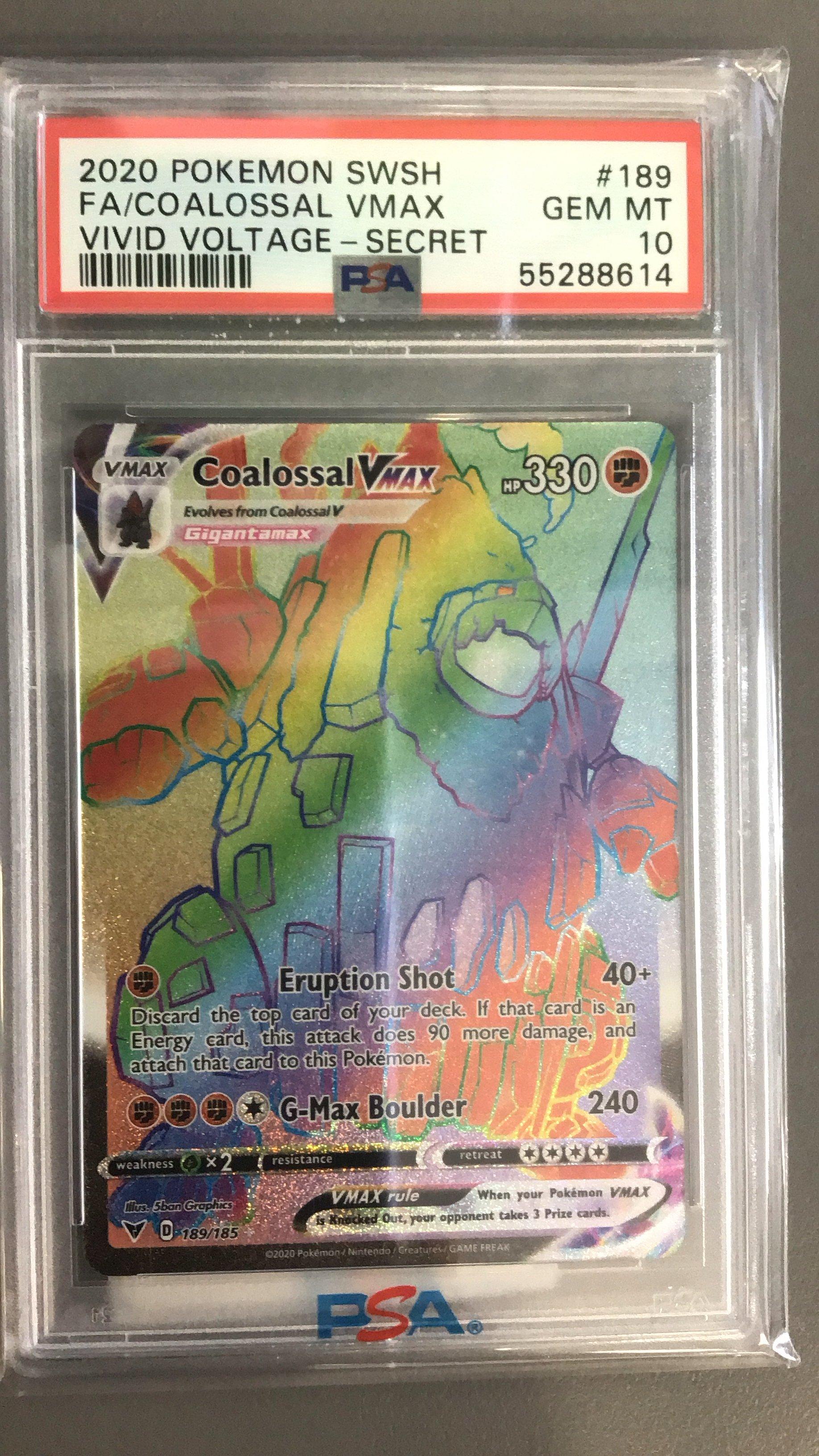 2020 Pokemon Sword & Shield Vivid Voltage 189 Full Art/coalossal Vmax Secret PSA 10 | GameStop