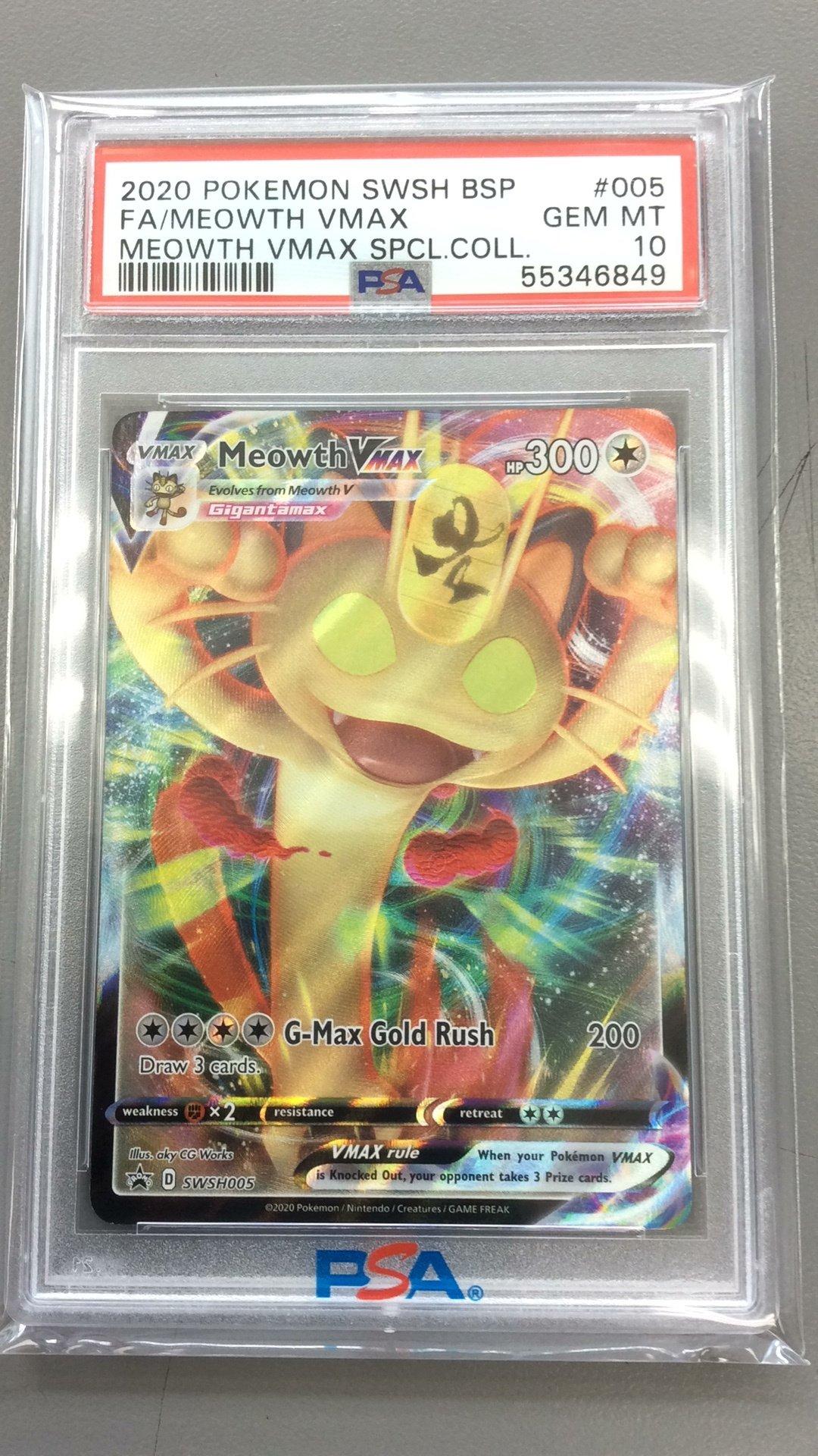 2020 Pokemon Swsh Black Star Promo 005 Full Art/meowth Vmax Meowth Vmax ...