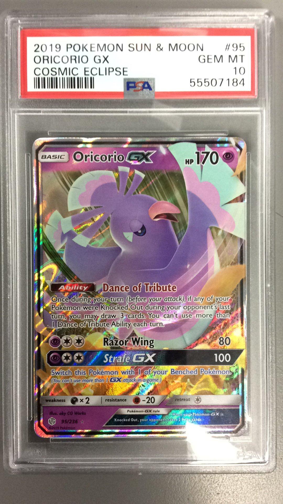 2019 Pokemon Sun & Moon Cosmic Eclipse 95 Oricorio Gx PSA 10 | GameStop