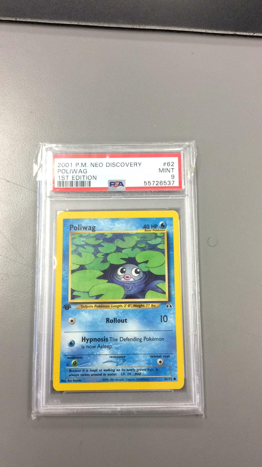 2001 Pokemon Neo Discovery 62 Poliwag 1st Edition PSA 9 | GameStop