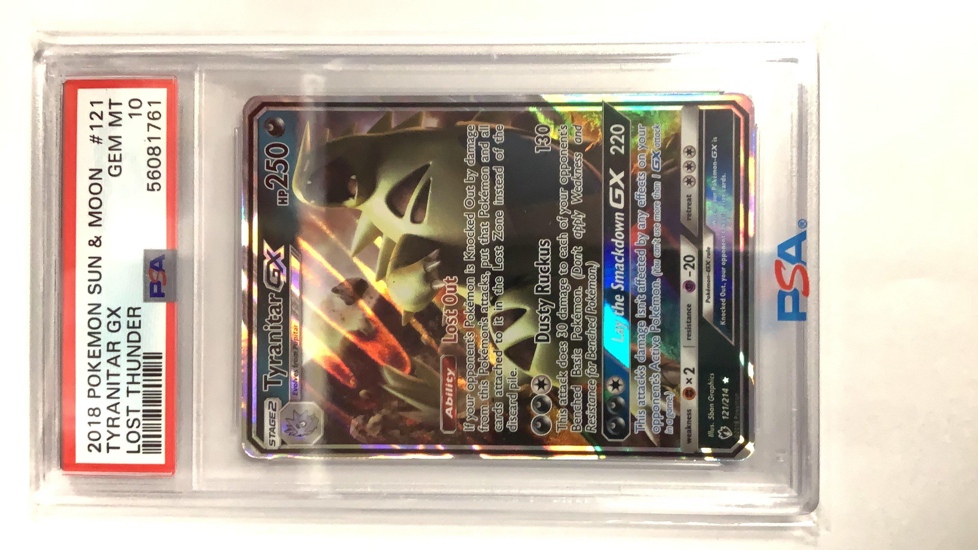 2018 Pokemon Sun & Moon Lost Thunder 121 Tyranitar Gx PSA 10 | GameStop