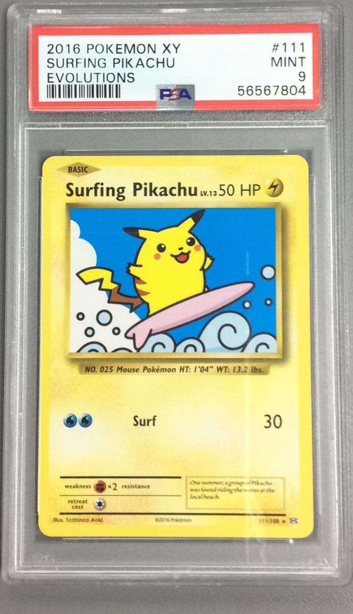 2016 Pokemon Xy Evolutions 111 Surfing Pikachu PSA 9 | GameStop