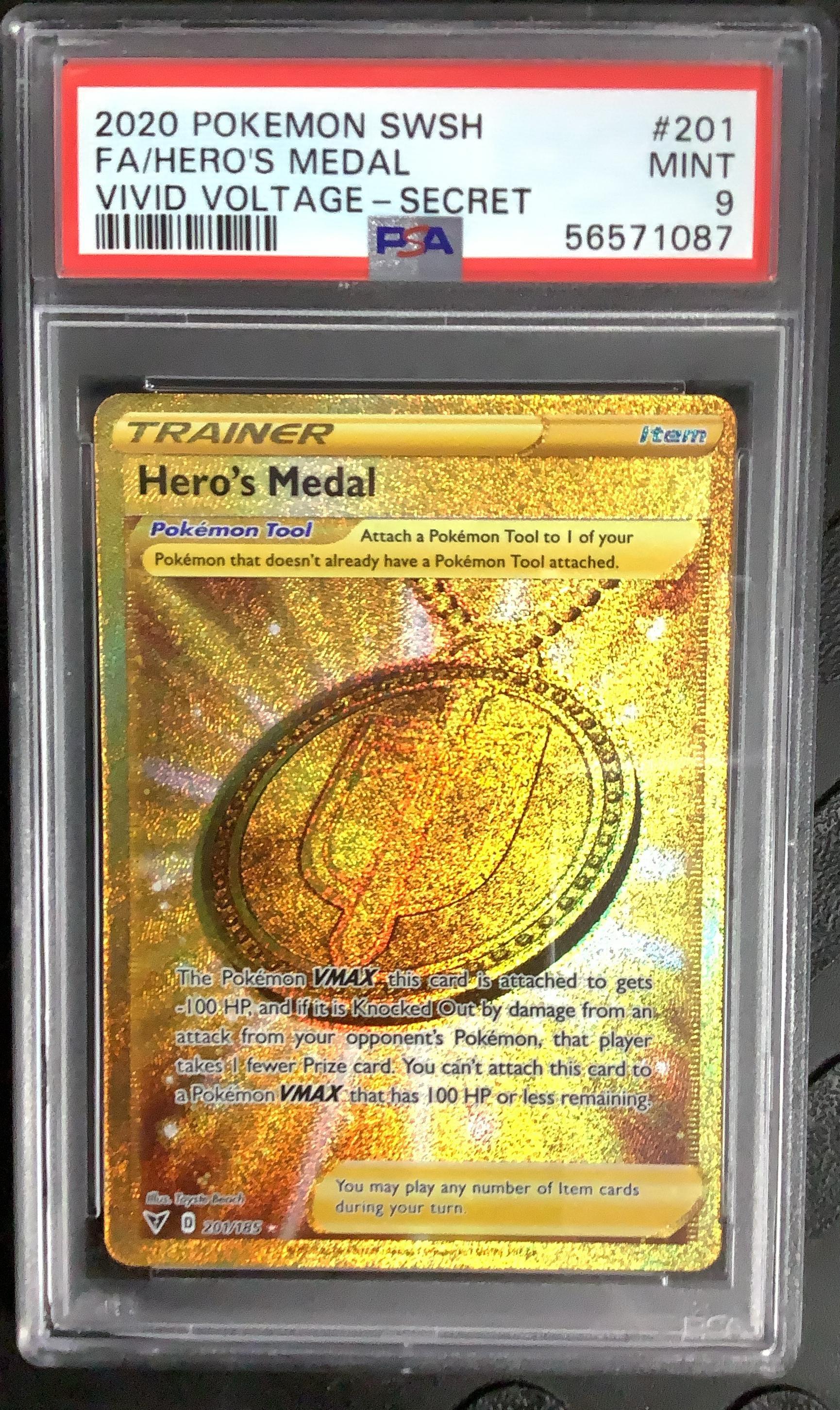 2020 Pokemon Sword & Shield Vivid Voltage 201 Full Art/hero's Medal ...