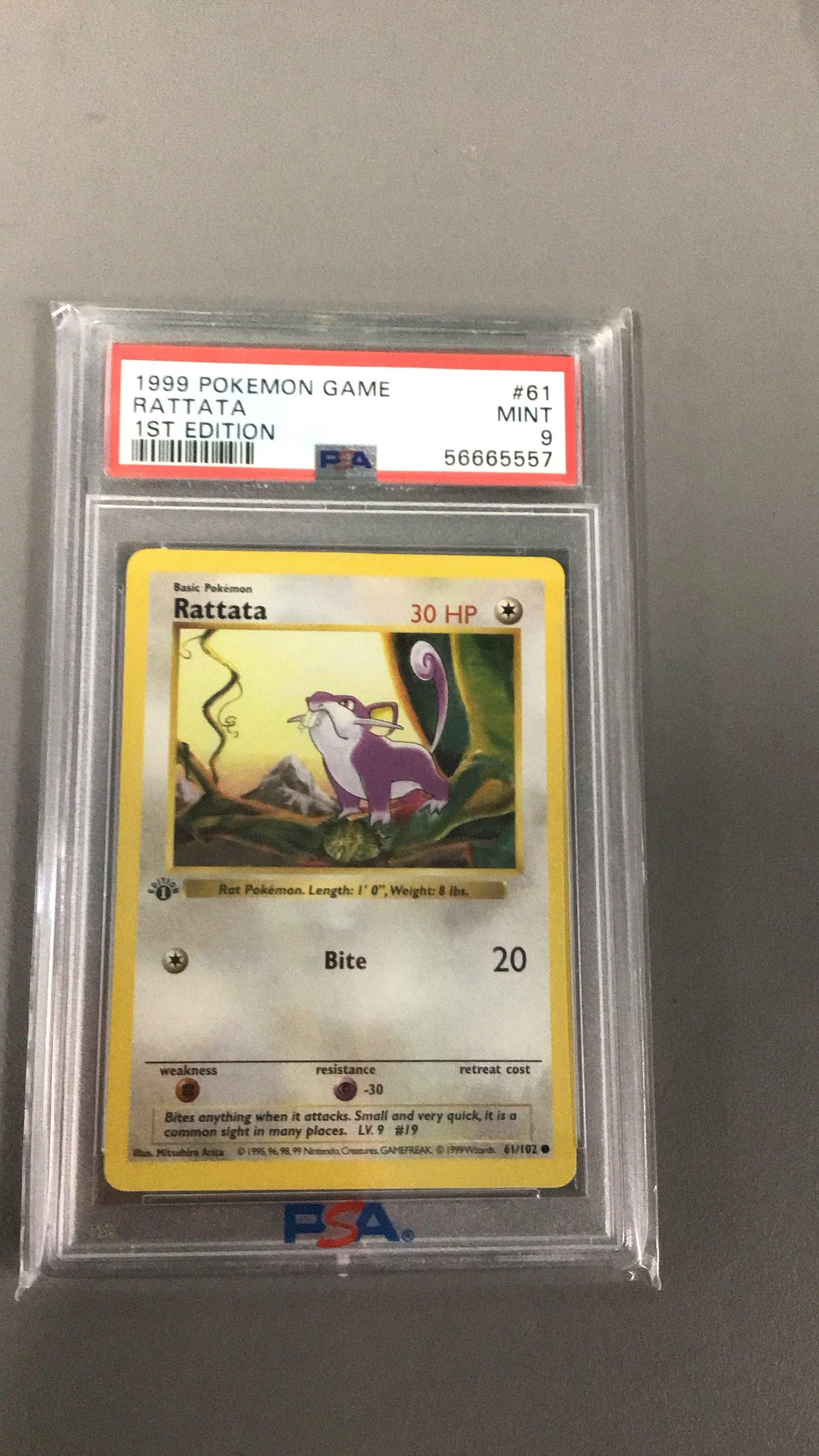 1999 Pokemon Game 61 Rattata 1st Edition PSA 9 | GameStop