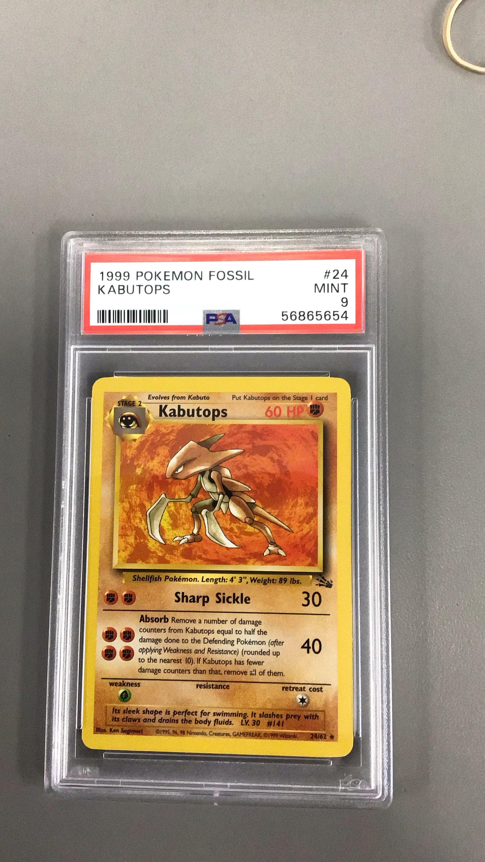 1999 Pokemon Fossil 24 Kabutops PSA 9 | GameStop