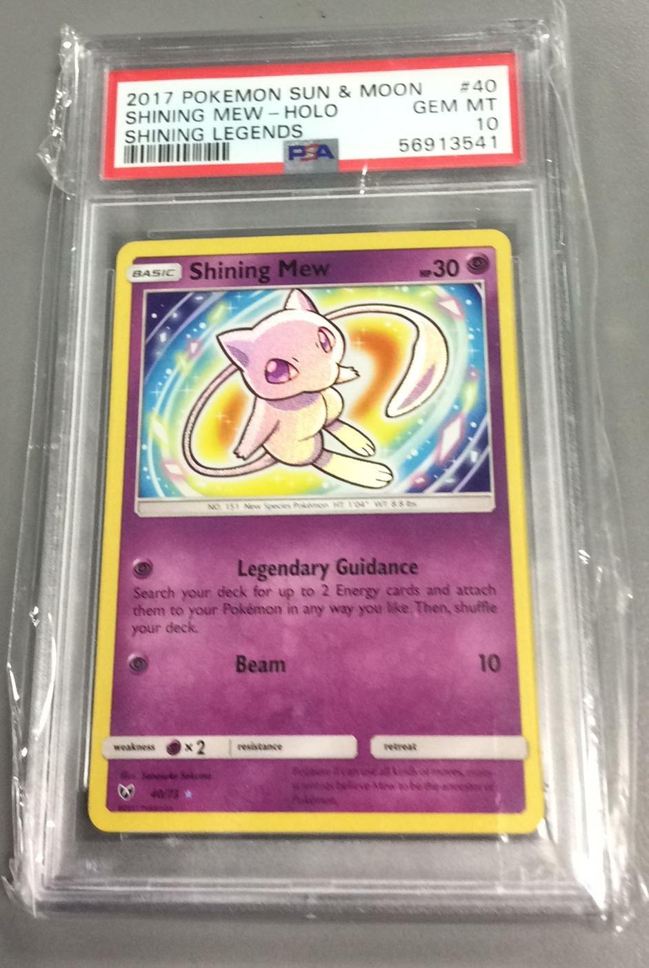 2017 Pokemon Sun & Moon Shining Legends 40 Shining Mew-holo PSA 10 | GameStop