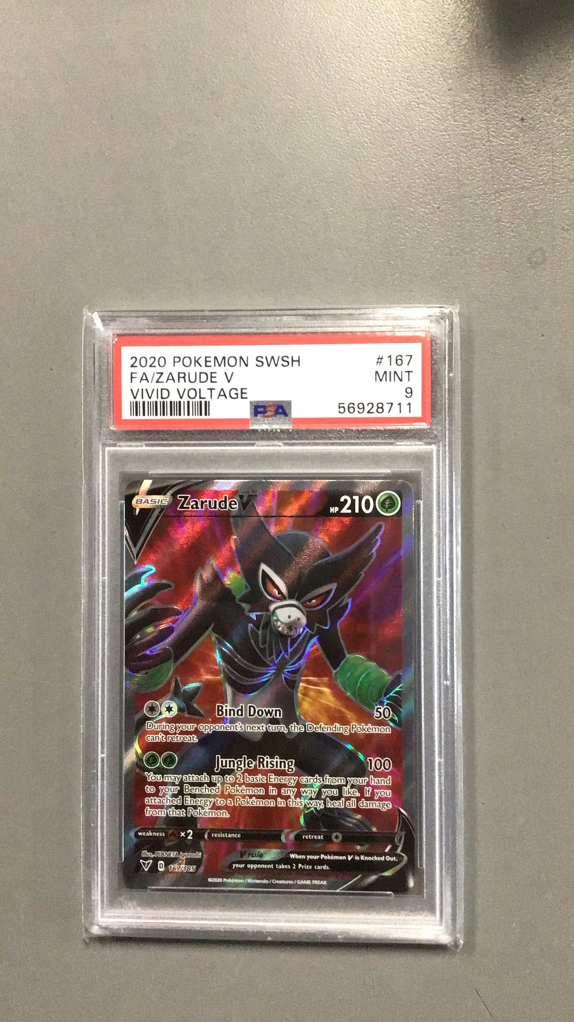 2020 Pokemon Sword & Shield Vivid Voltage 167 Full Art/zarude V PSA 9 ...