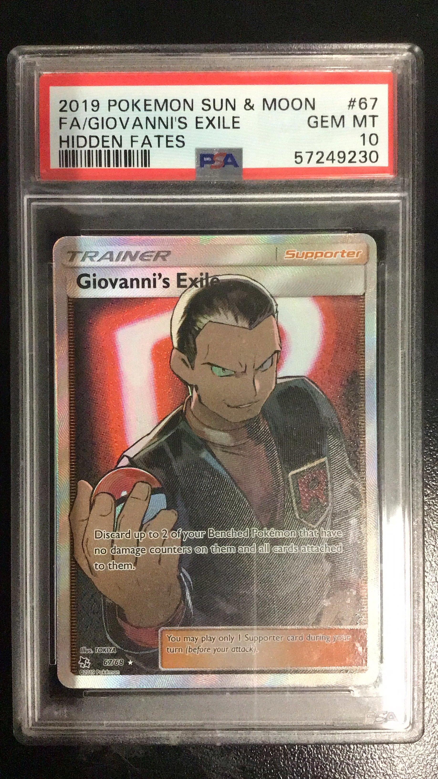 2019 Pokemon Sun & Moon Hidden Fates 67 Full Art/giovanni's Exile PSA ...
