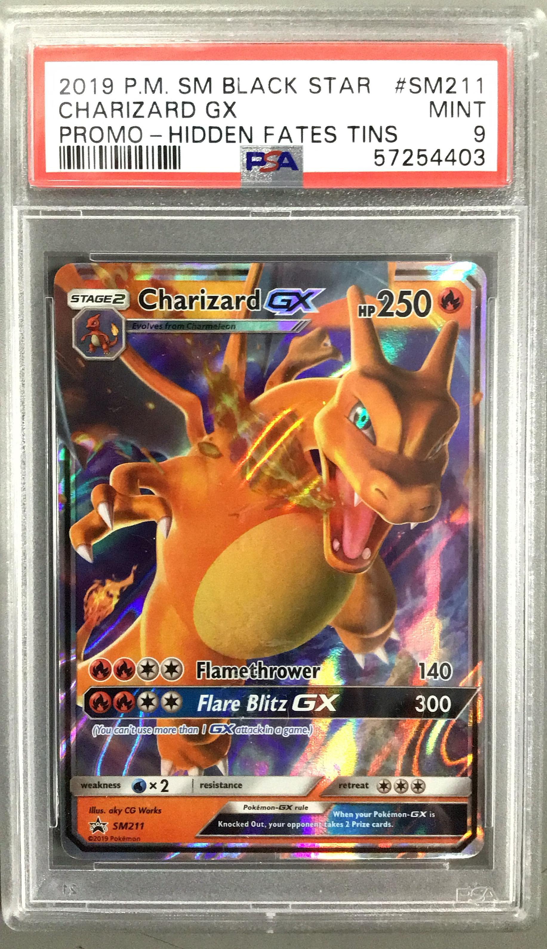 2019 Pokemon Sm Black Star Promo Sm211 Charizard Gx Hidden Fates Tins ...