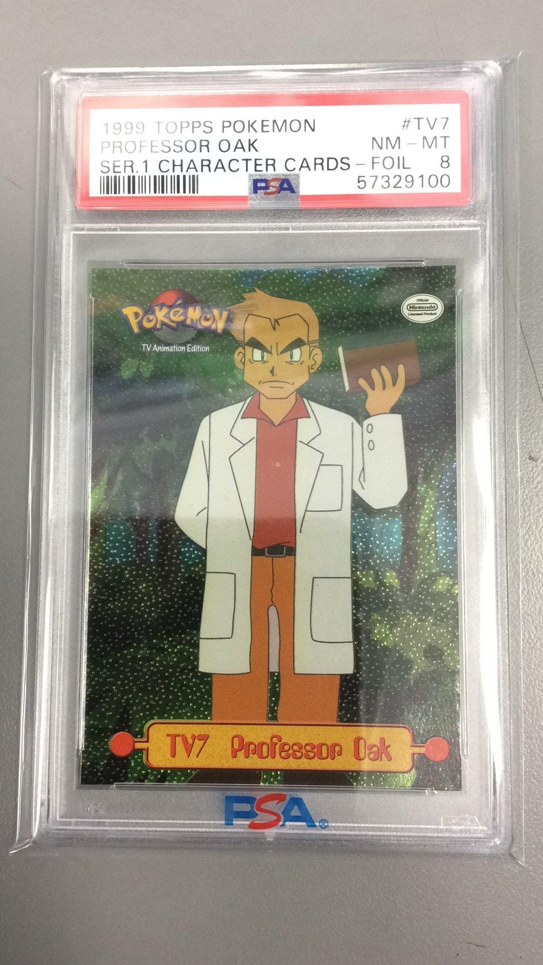 1999 Topps Pokemon Series 1 Character Cards Tv7 Professor Oak Foil PSA ...