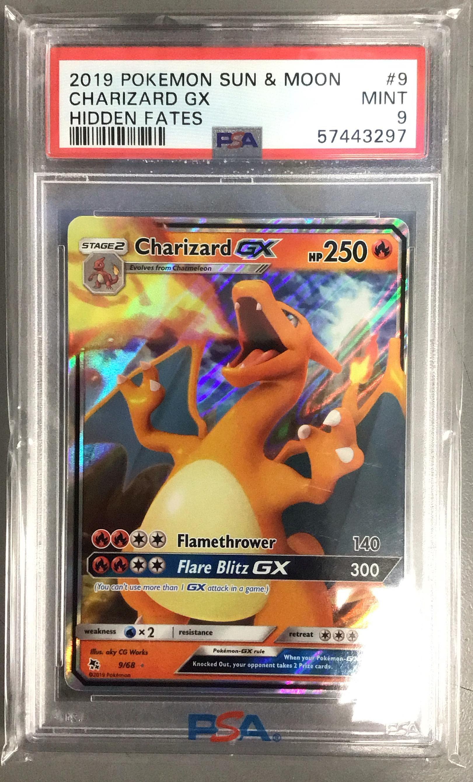 2019 Pokemon Sun & Moon Hidden Fates 9 Charizard Gx PSA 9 | GameStop