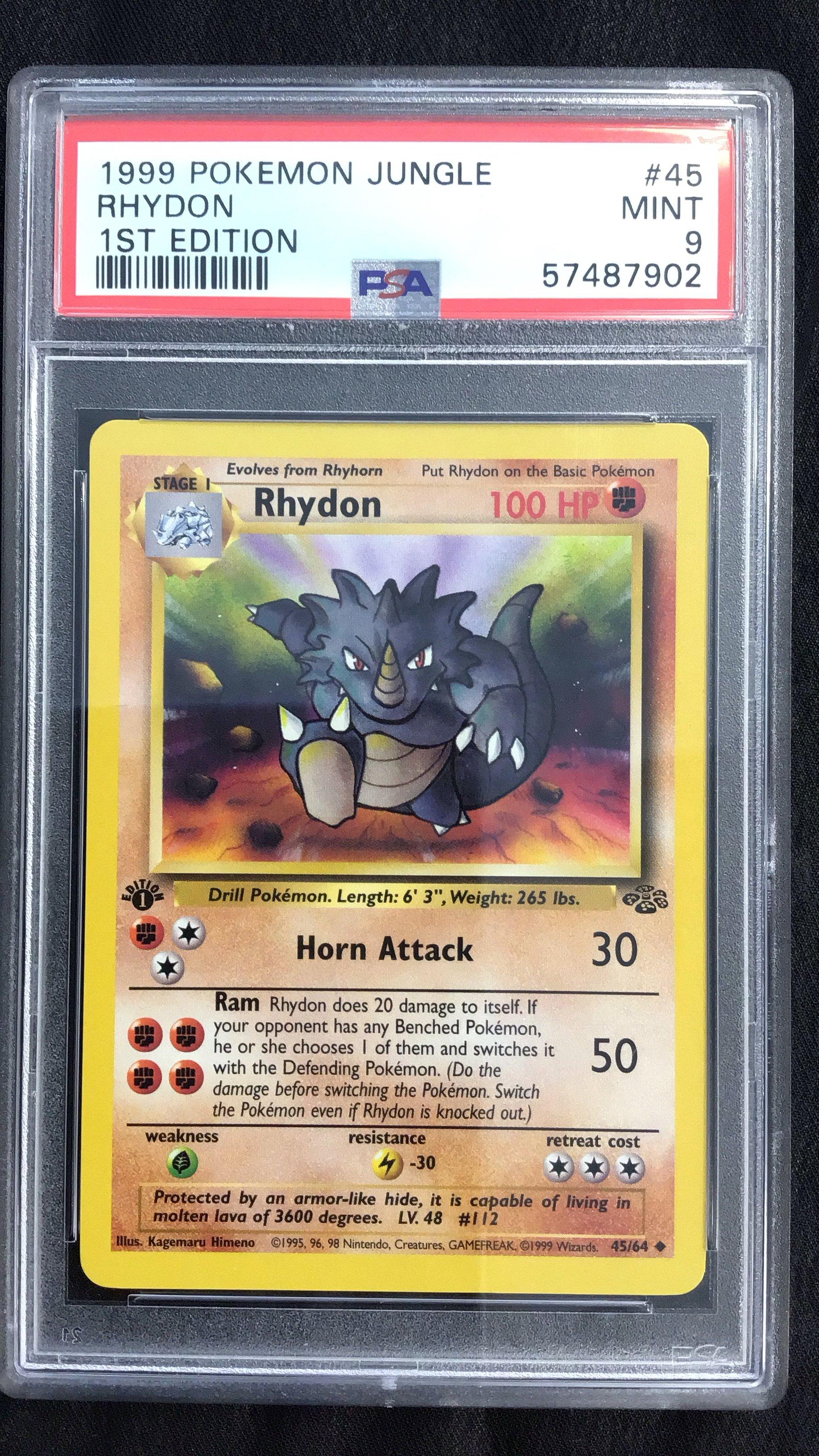 1999 Pokemon Jungle 45 Rhydon 1st Edition PSA 9 | GameStop