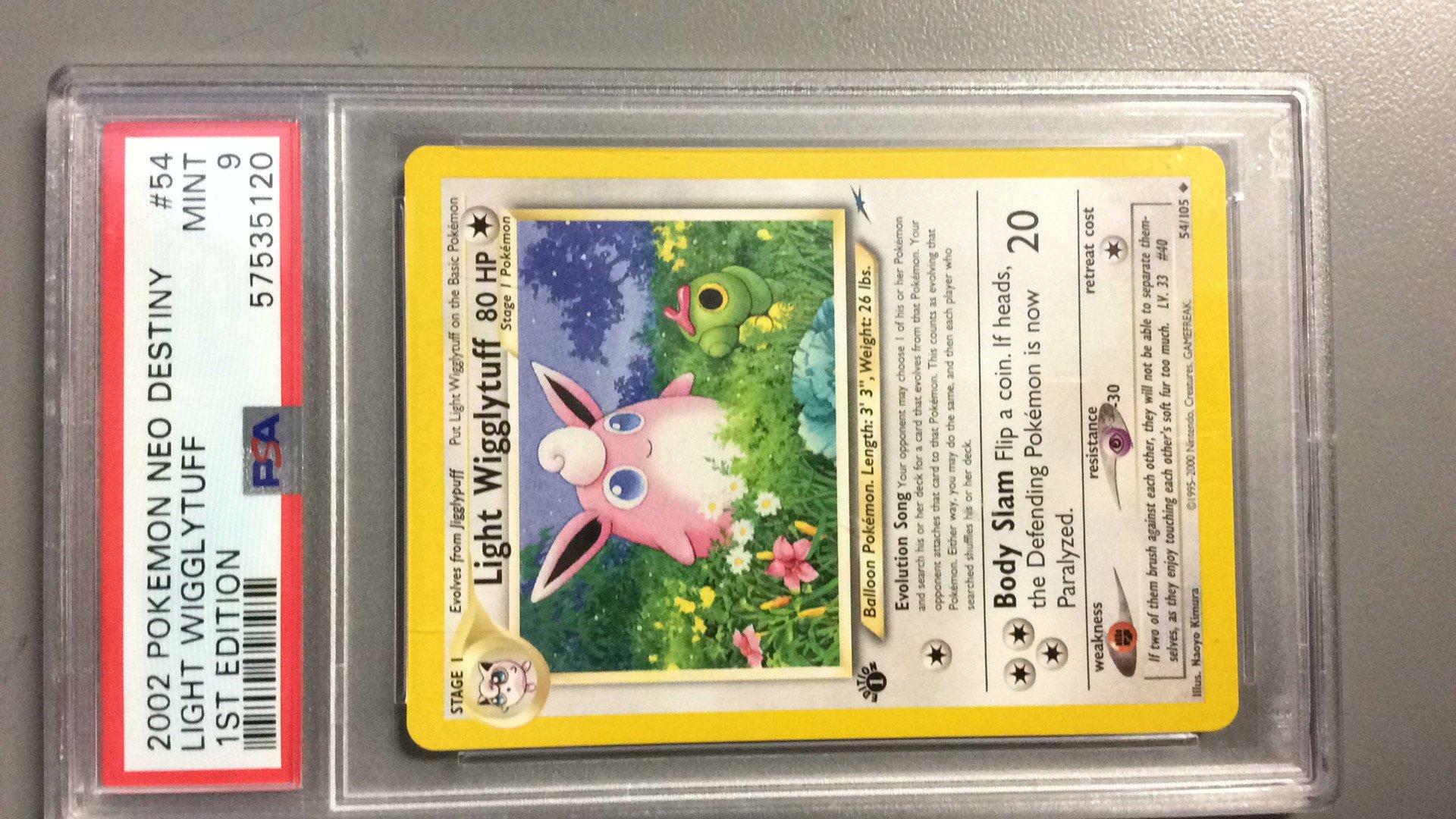 2002 Pokemon Neo Destiny 54 Light Wigglytuff PSA 9 | GameStop