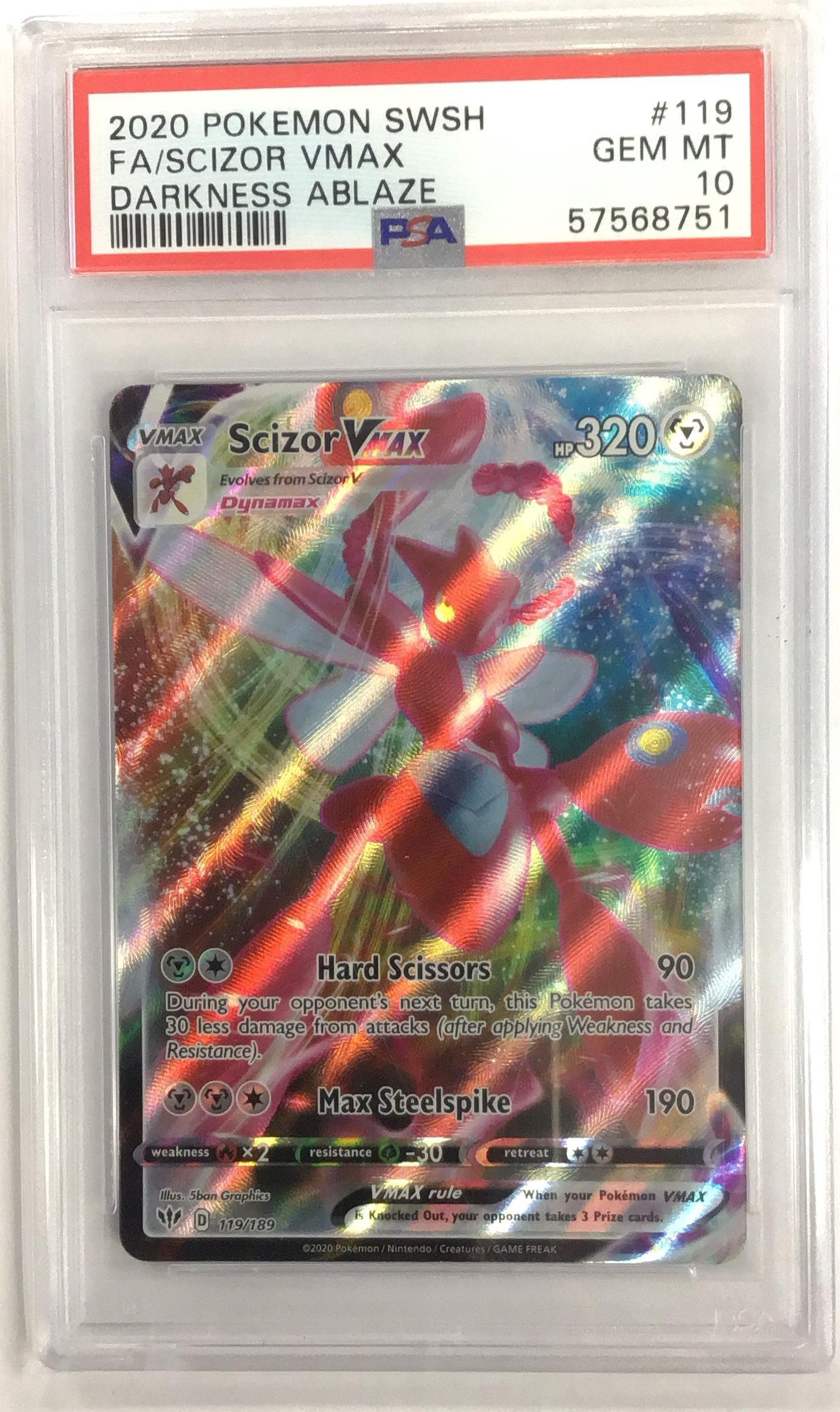 2020 Pokemon Sword & Shield Darkness Ablaze 119 Full Art/scizor Vmax ...