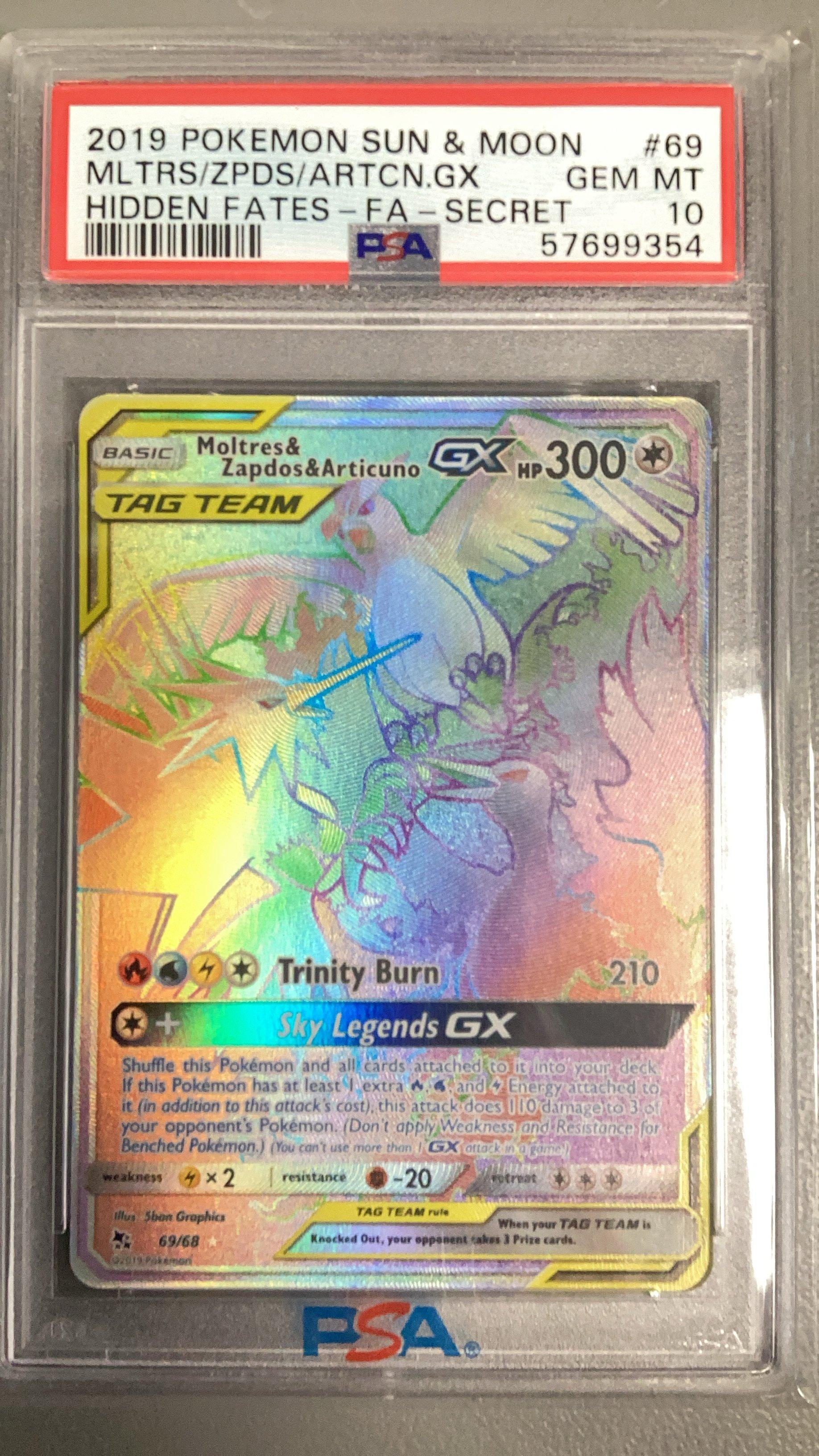 2019 Pokemon Sun & Moon Hidden Fates 69 Full Art/moltres & Zapdos ...