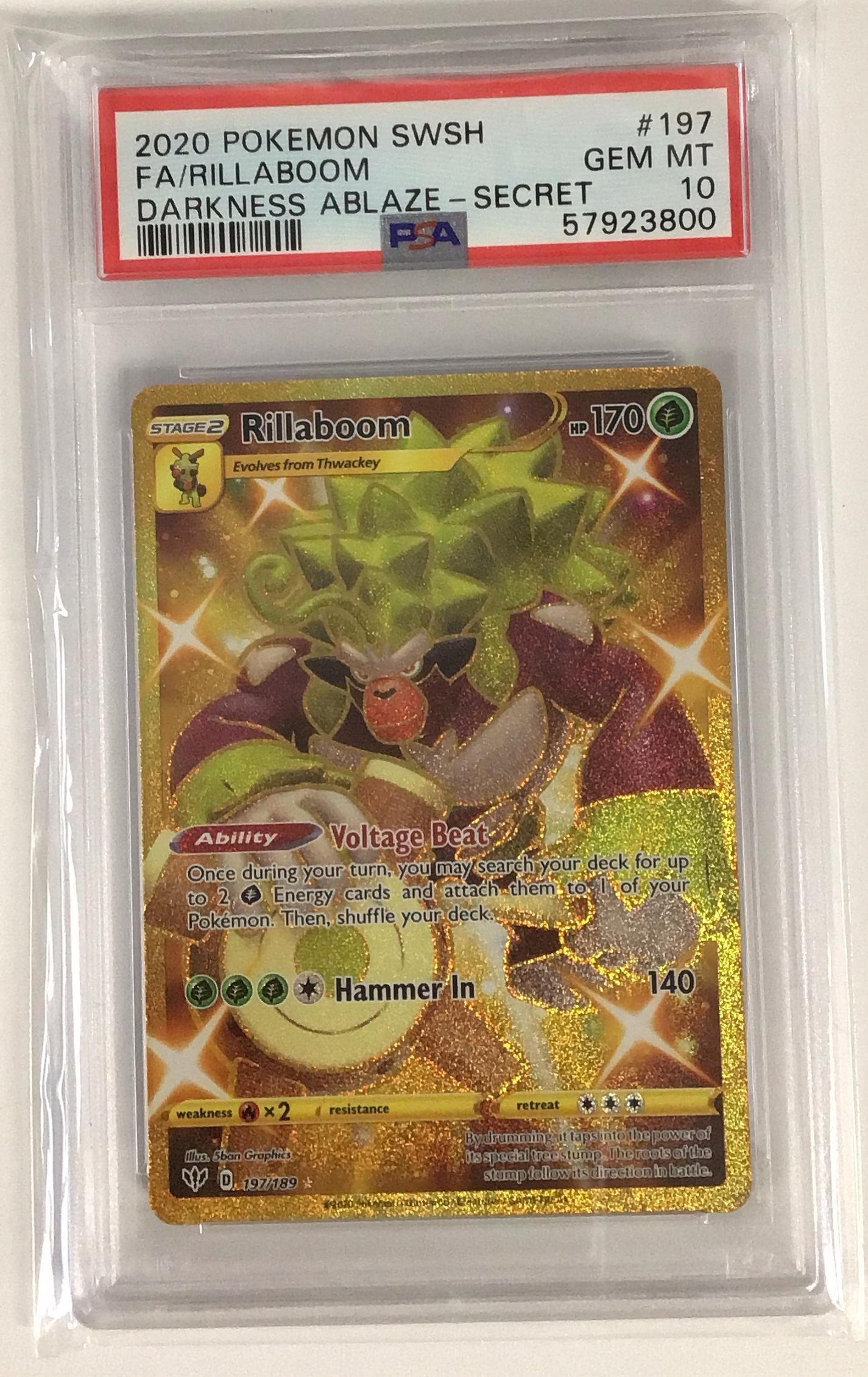 2020 Pokemon Sword & Shield Darkness Ablaze 197 Full Art/rillaboom ...